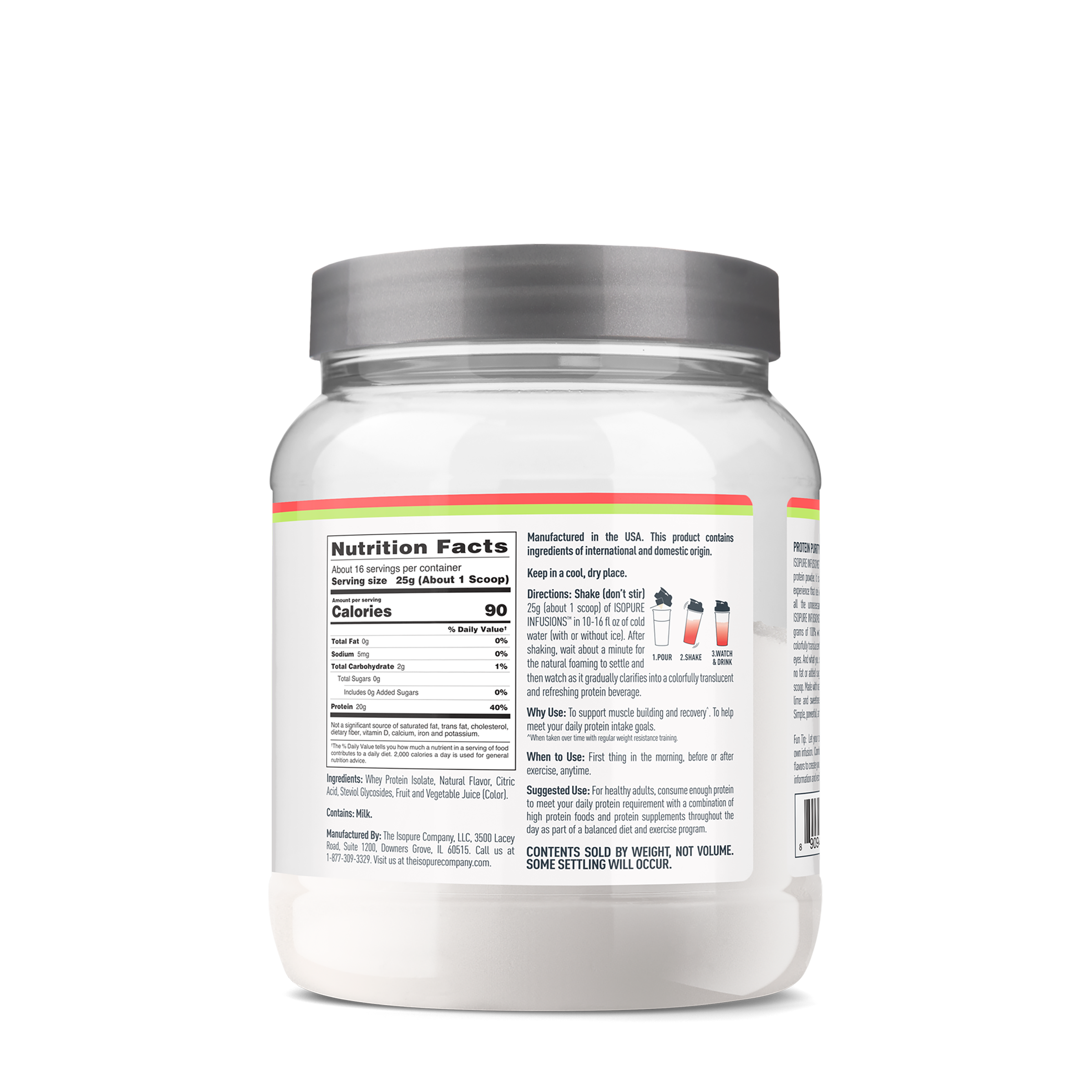 Isopure® - Infusions Protein - Watermelon Lime (16 Servings) | GNC