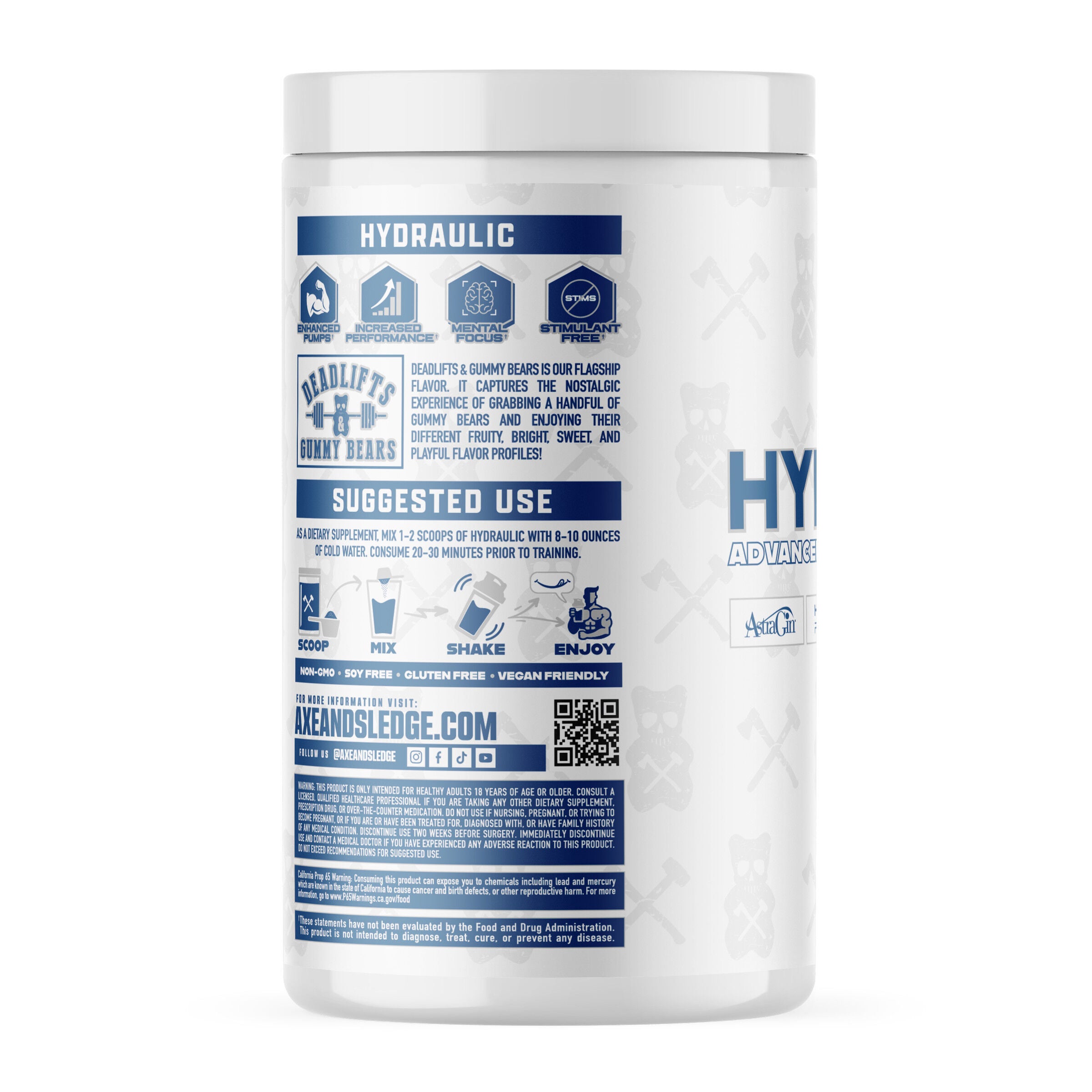 Axe & Sledge Supplements™ - Hydraulic 2 Non-Stim Pre-Workout - Deadlifts & Gummy Bears (40 ...