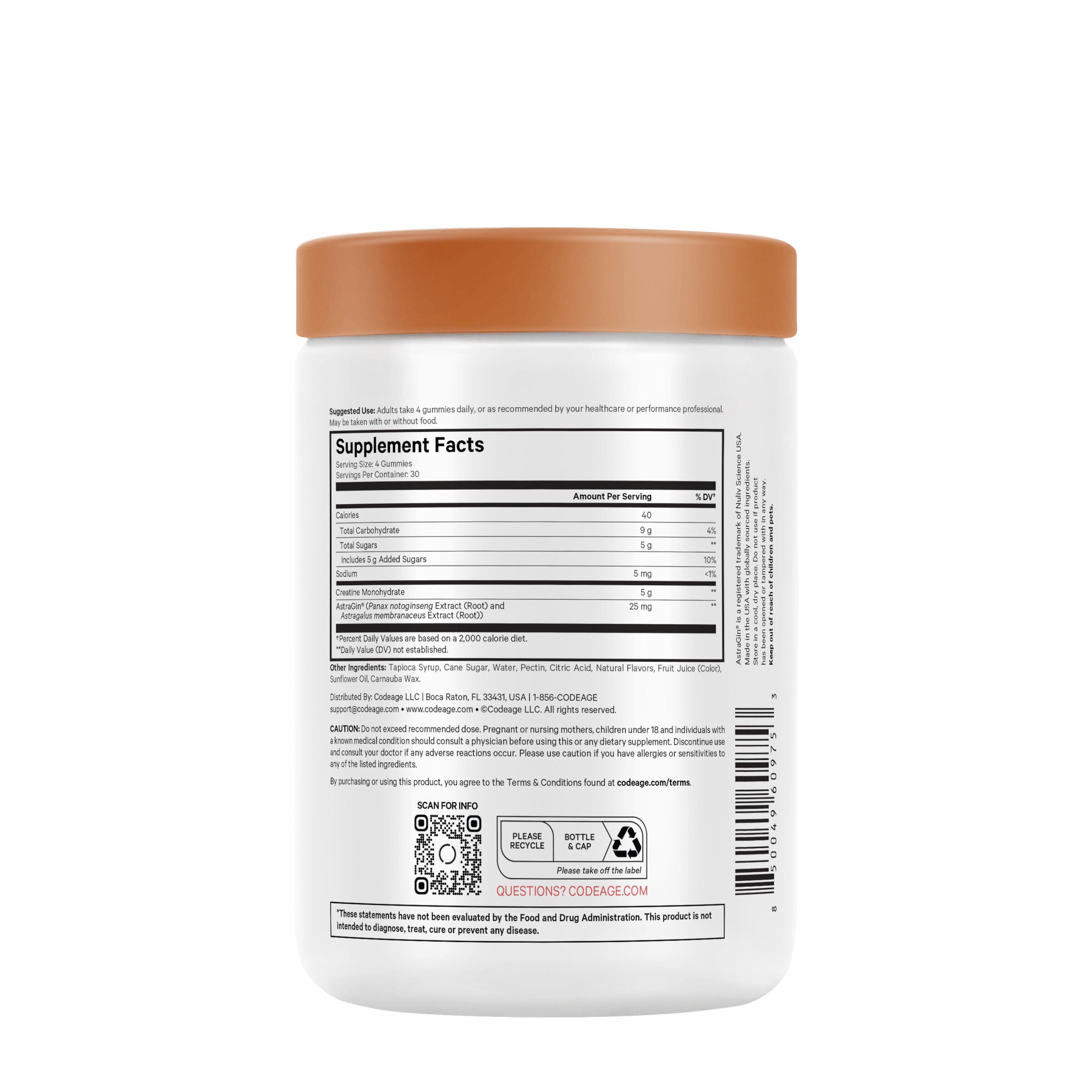 Codeage - Creatine Gummies 5g - Mixed Berry - 120 Gummies (30 Servings ...