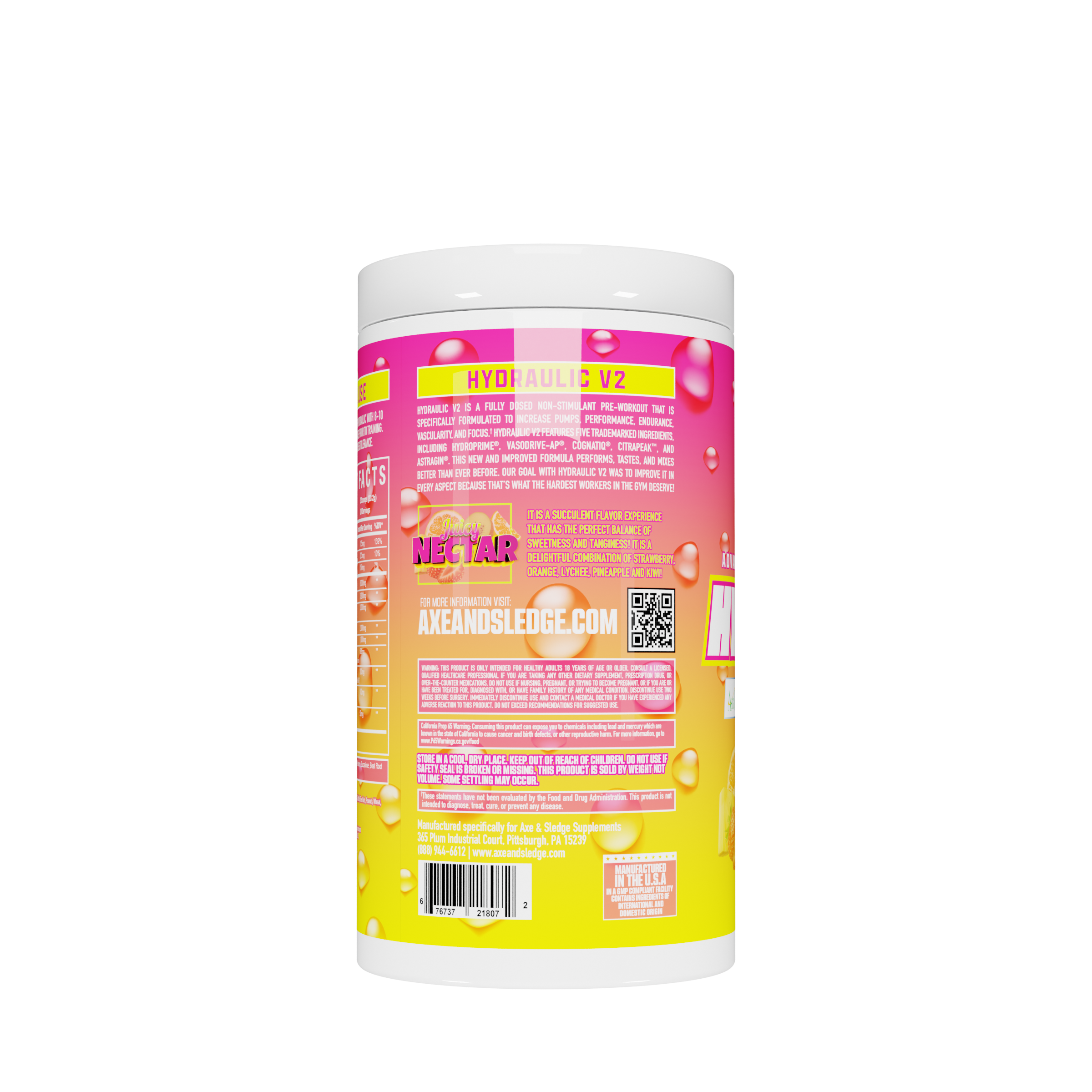 Axe & Sledge Supplements - Hydraulic 2 Non-Stim Pre-Workout - Juicy ...