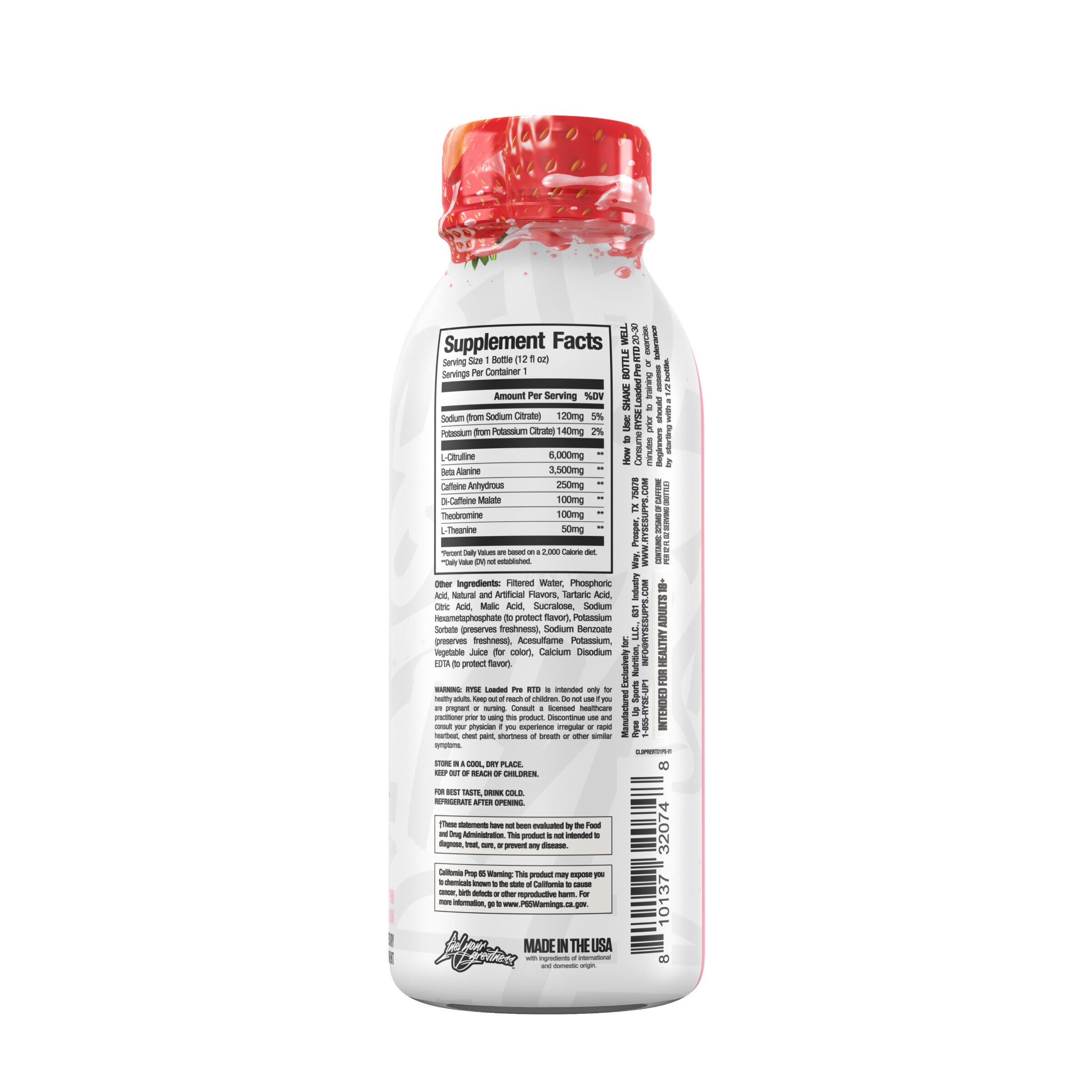 RYSE - Loaded Pre-Workout RTD - Pink Splash - 12 fl oz (12 Bottles) | GNC