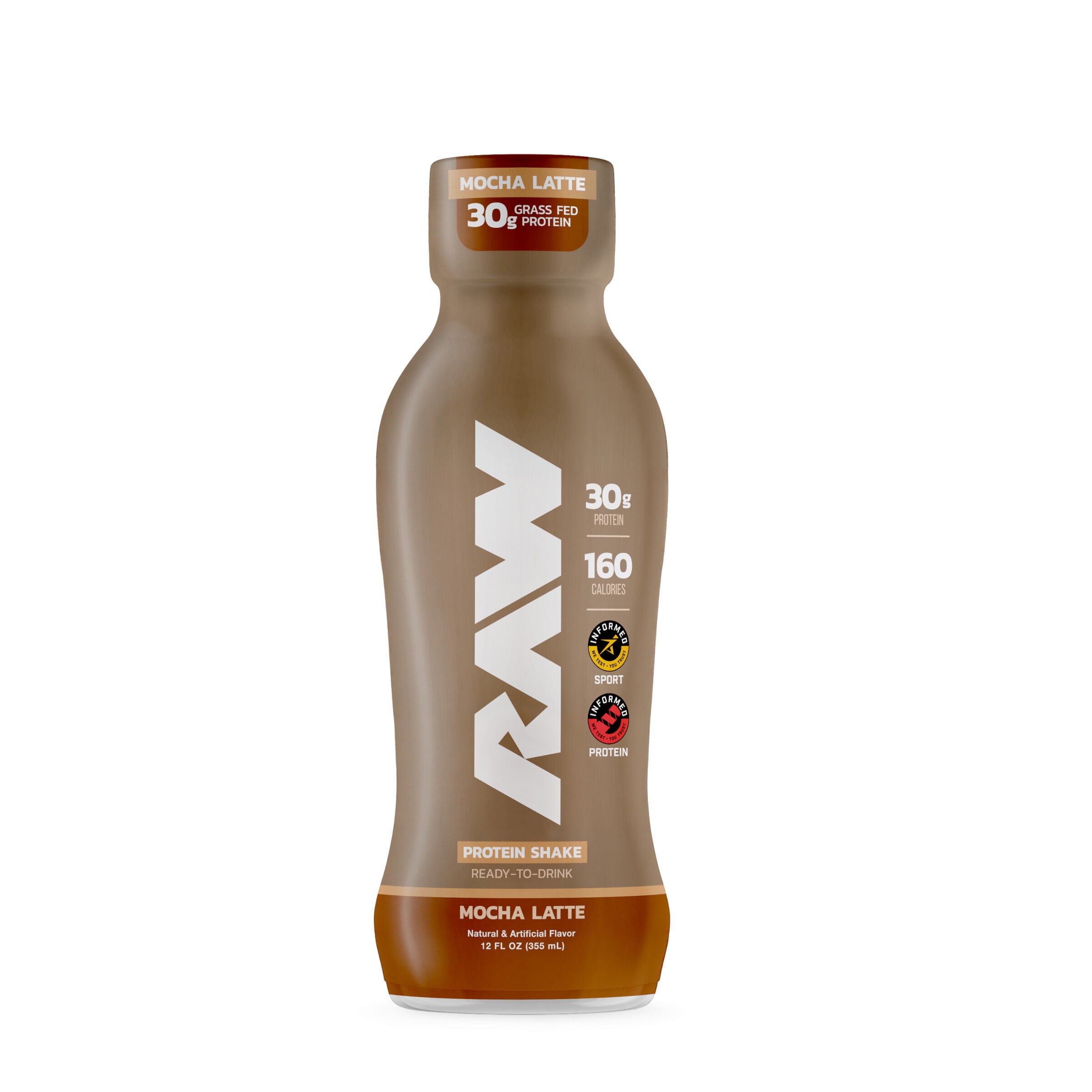 Raw Nutrition - Protein Shake RTD - Mocha Latte - 12 fl oz. (12 Bottles ...