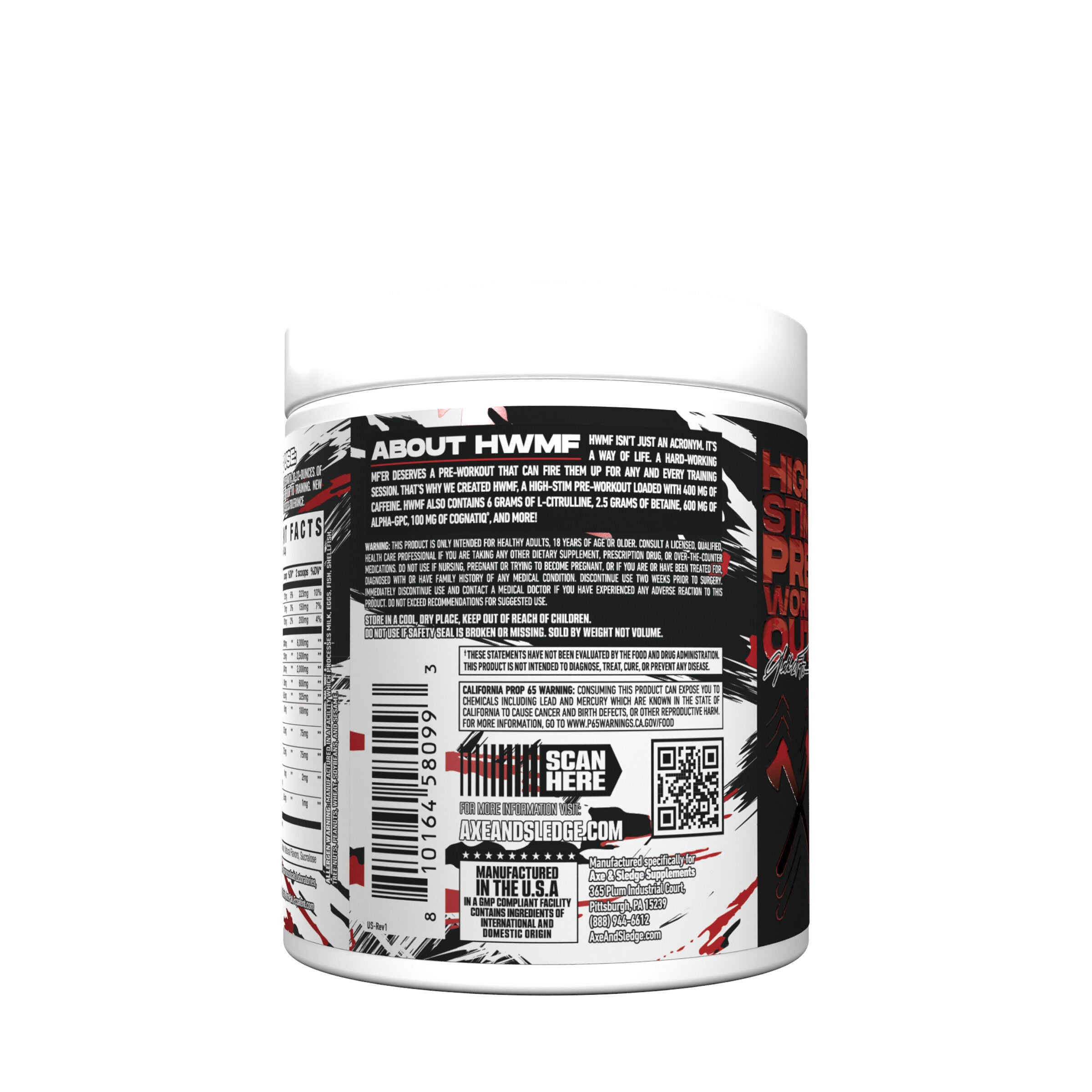 Axe & Sledge Supplements™ - HWMF High Stim Pre-Workout - White Cherry ...