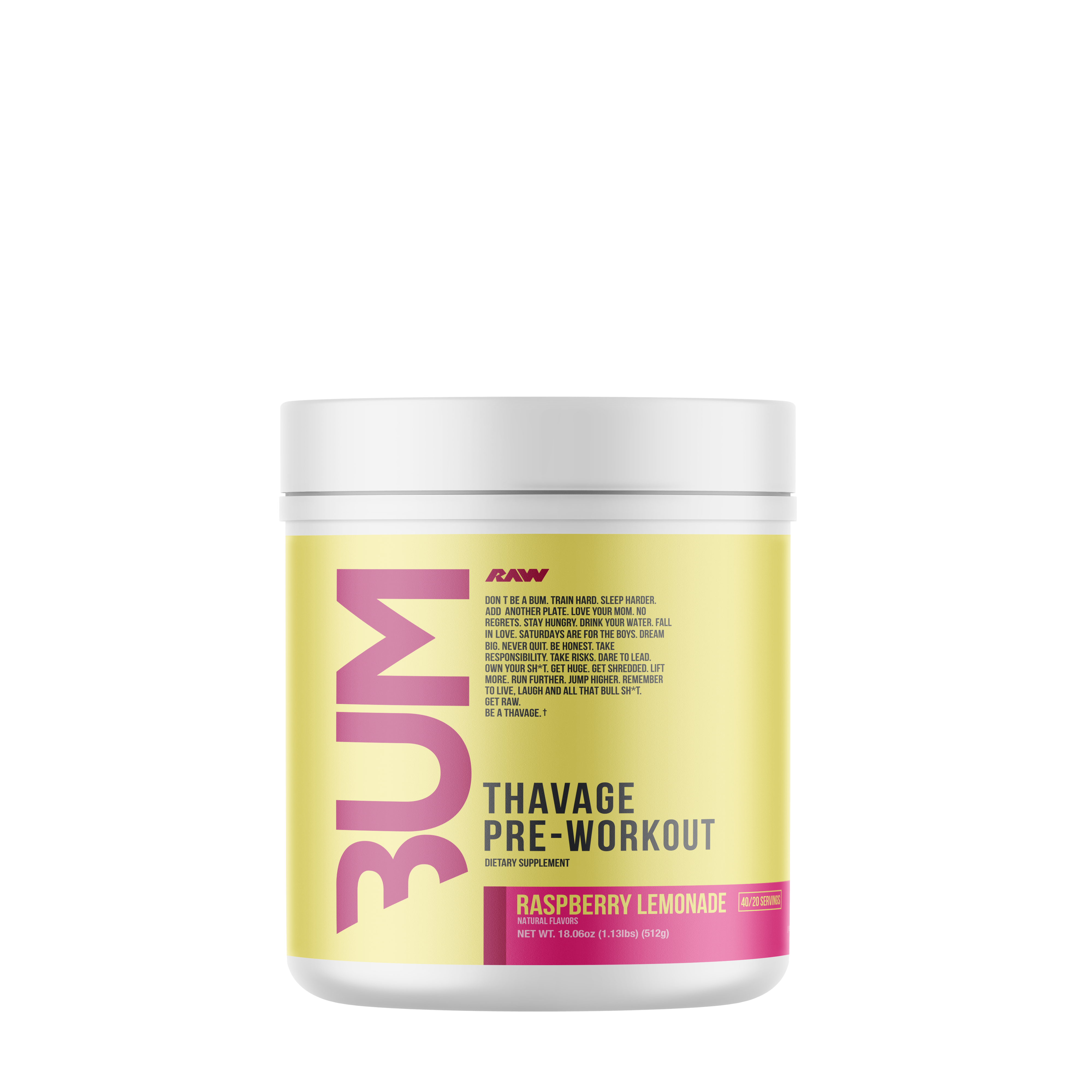 Raw Nutrition - Thavage Pre-Workout - Raspberry Lemonade (40 Servings ...