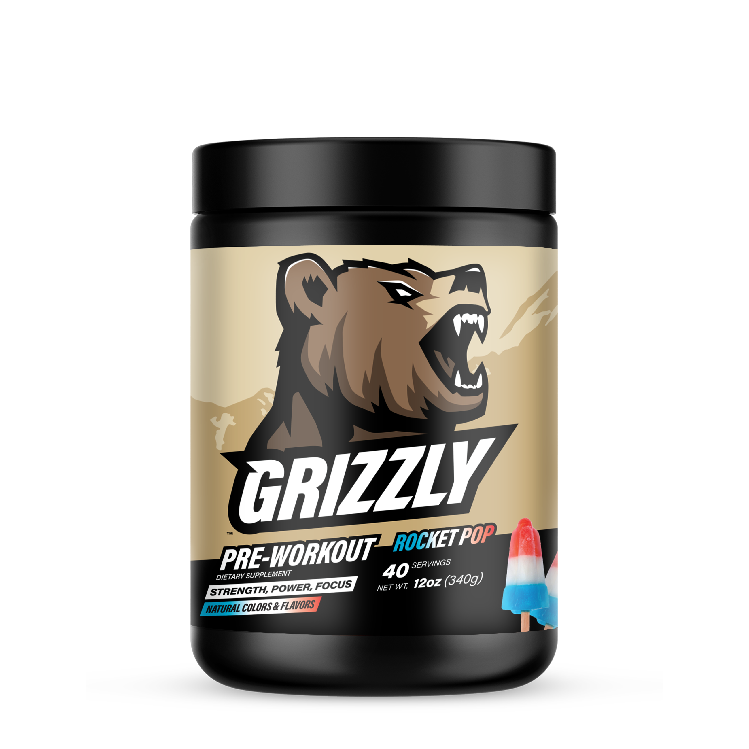 GRIZZLY - Pre-Workout - Rocket Pop - 40 Servings | GNC