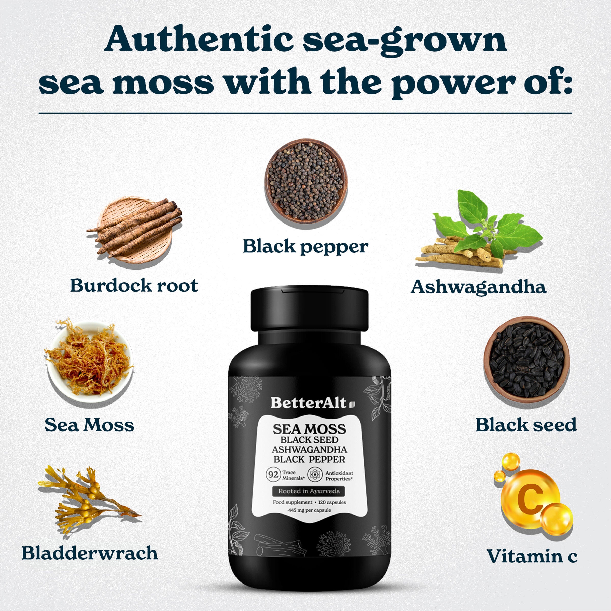 BetterAlt - Sea Moss - 120 Capsules (60 Servings) | GNC