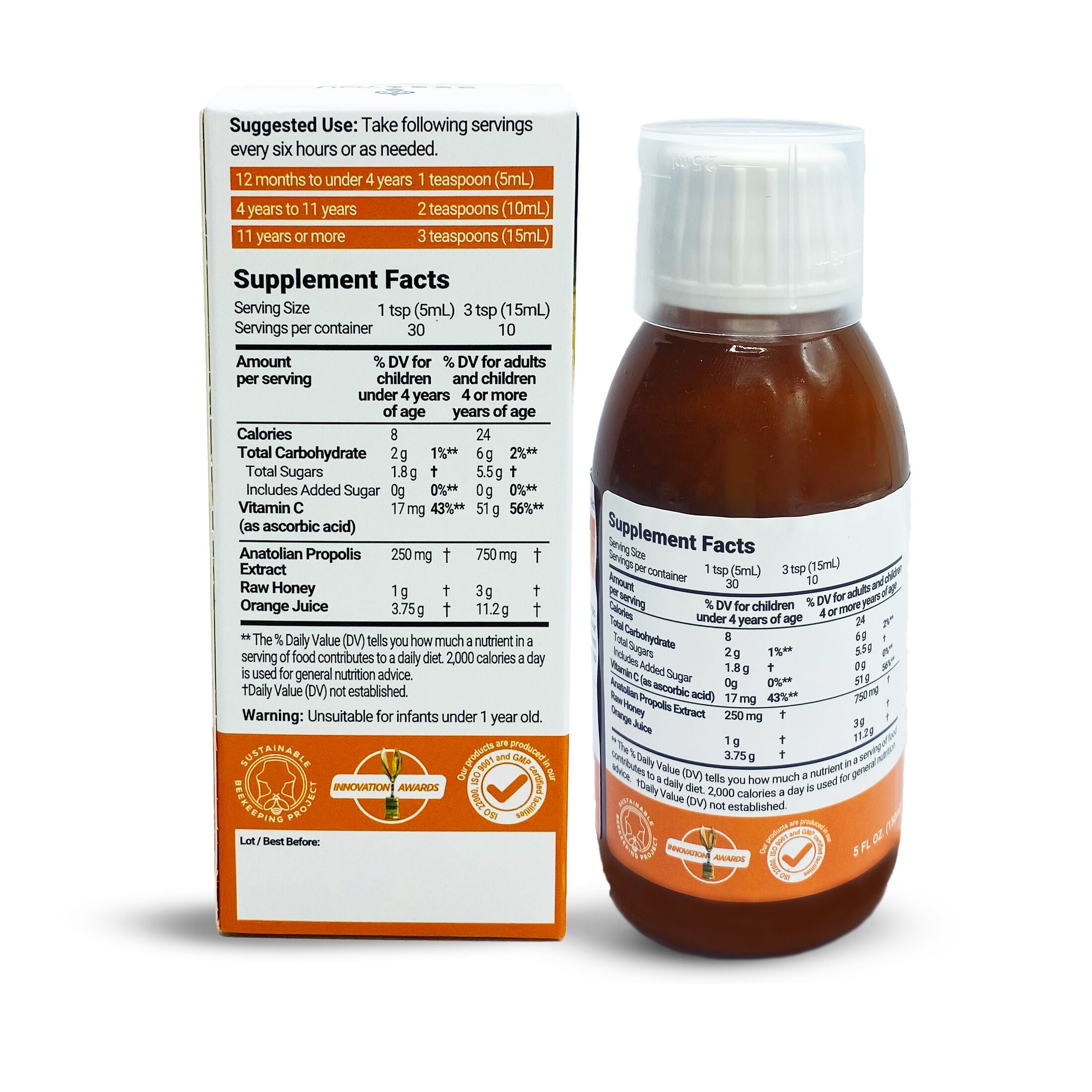 Bee & You® - Propolis Raw Honey Vit C Syrup - 150ml | GNC