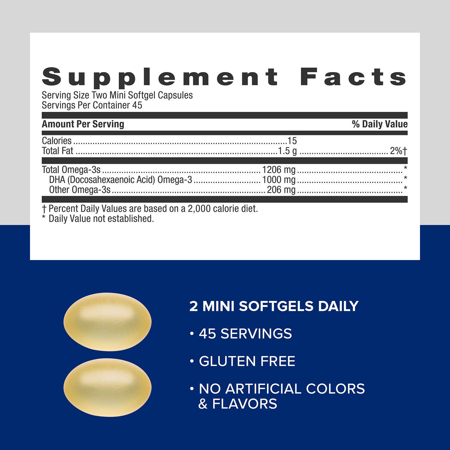 GNC - Triple Strength DHA 1000 Mini - 90 Mini Softgels (45 Servings) | GNC