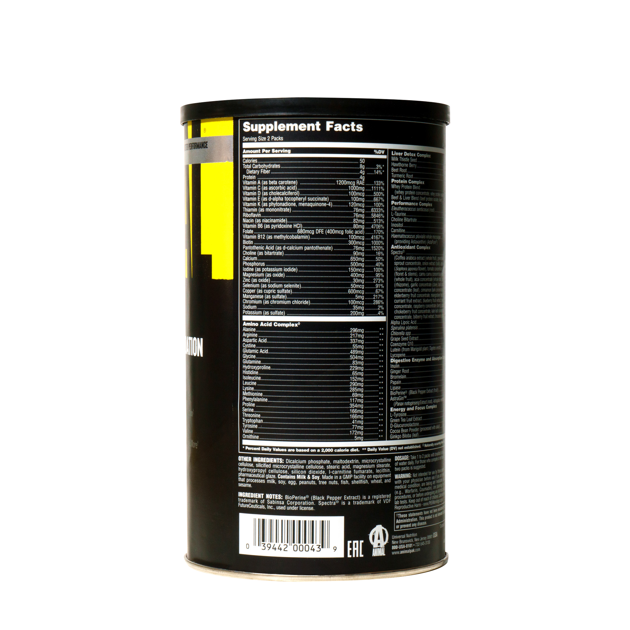 Universal Nutrition - Animal Pak Ultimate Foundation Pill Packs - 44 ...