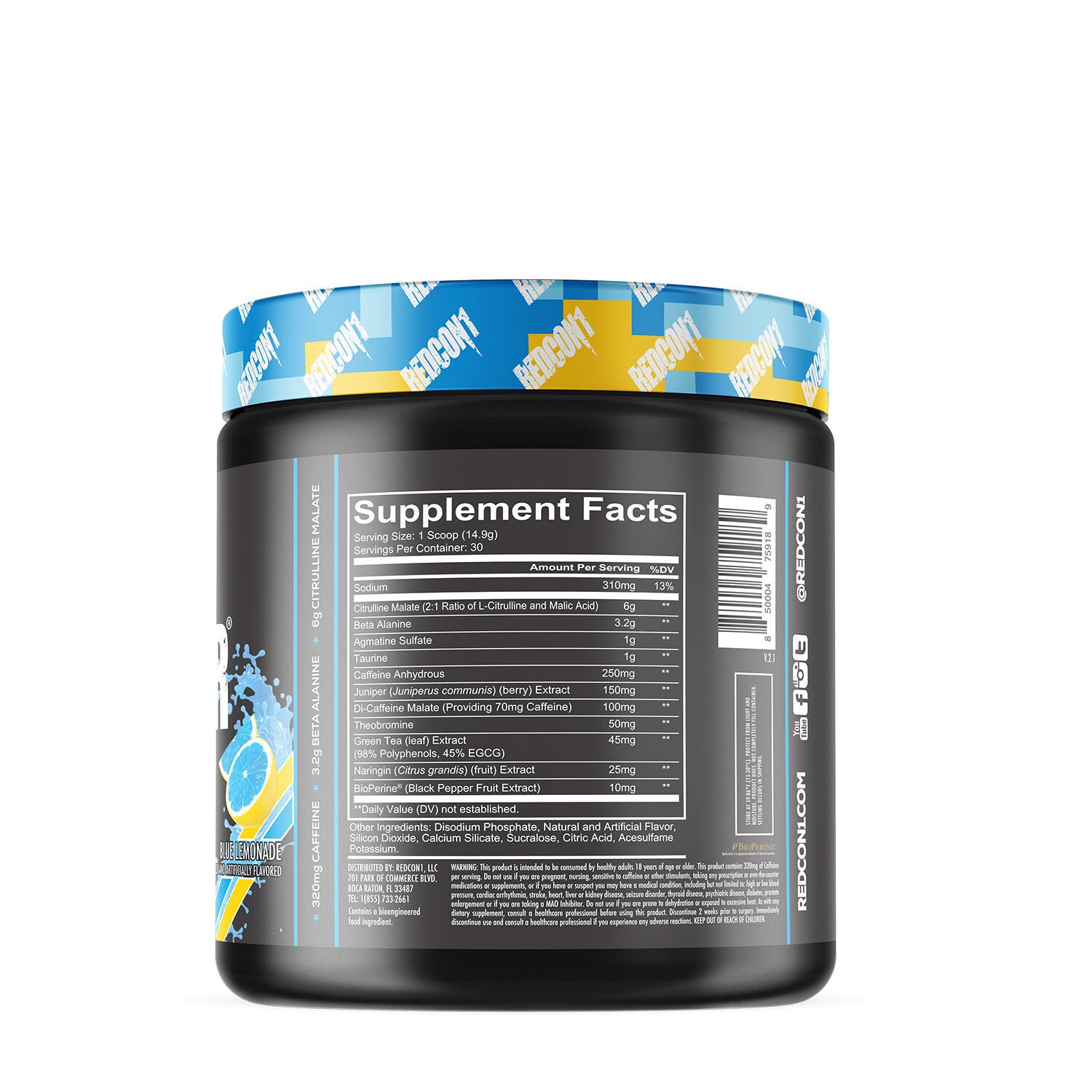REDCON1 Total War Pre Workout Supplement - Blue Lemonade | GNC
