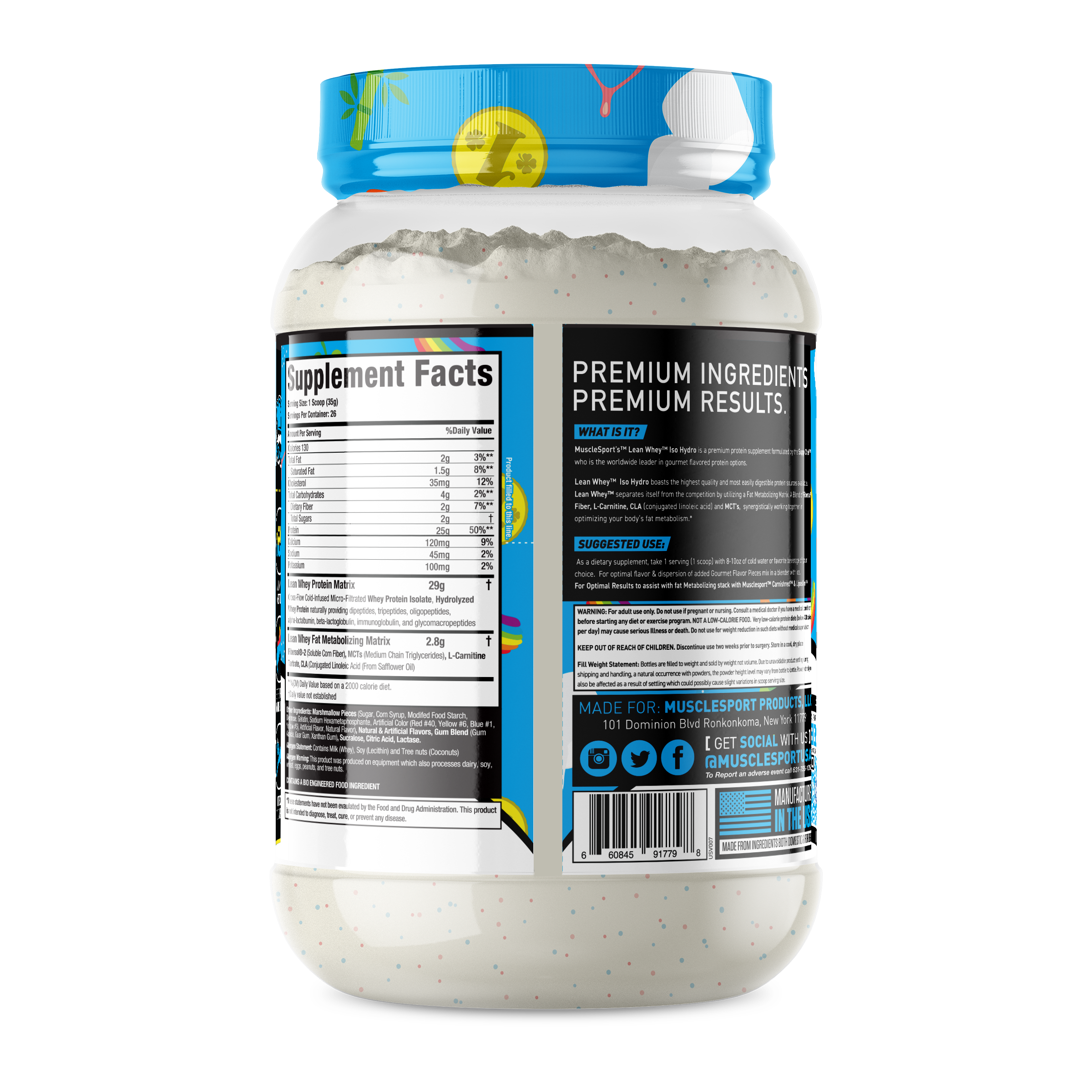 MuscleSport - Lean Whey Iso-Hydro Protein - Lean Charms (26 Servings) | GNC
