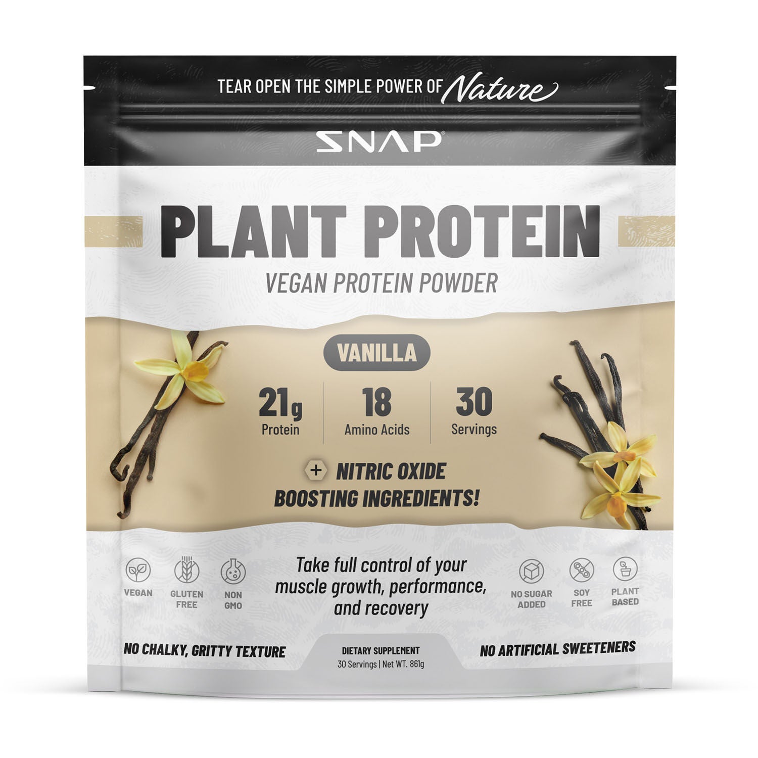SNAP Plant Protein Plant Based Vegan Protein Vanilla