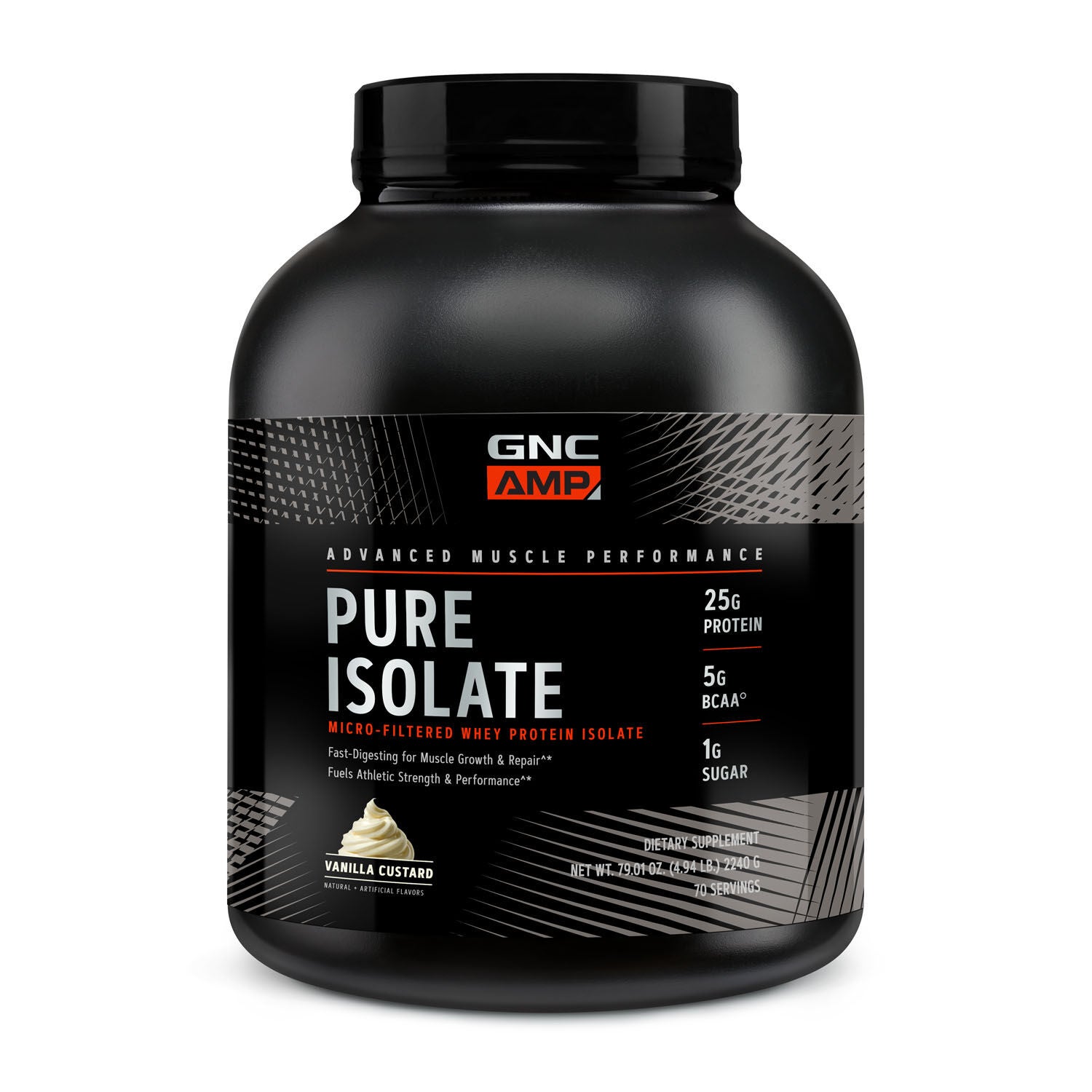 GNC AMP Pure Whey Isolate Protein Vanilla Custard | GNC