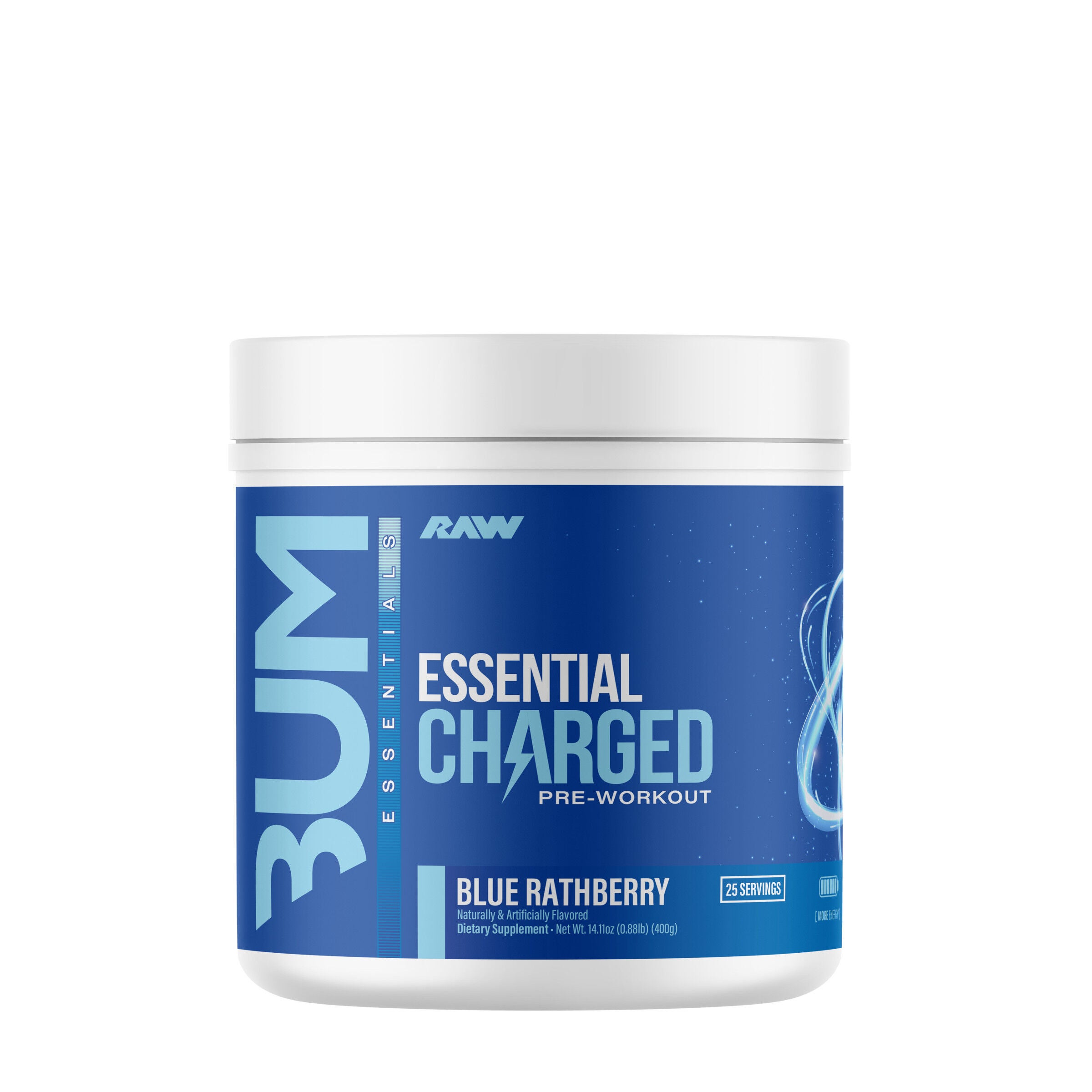 Raw Nutrition - Essential Charged Preworkout - Blue Rathberry (25 ...