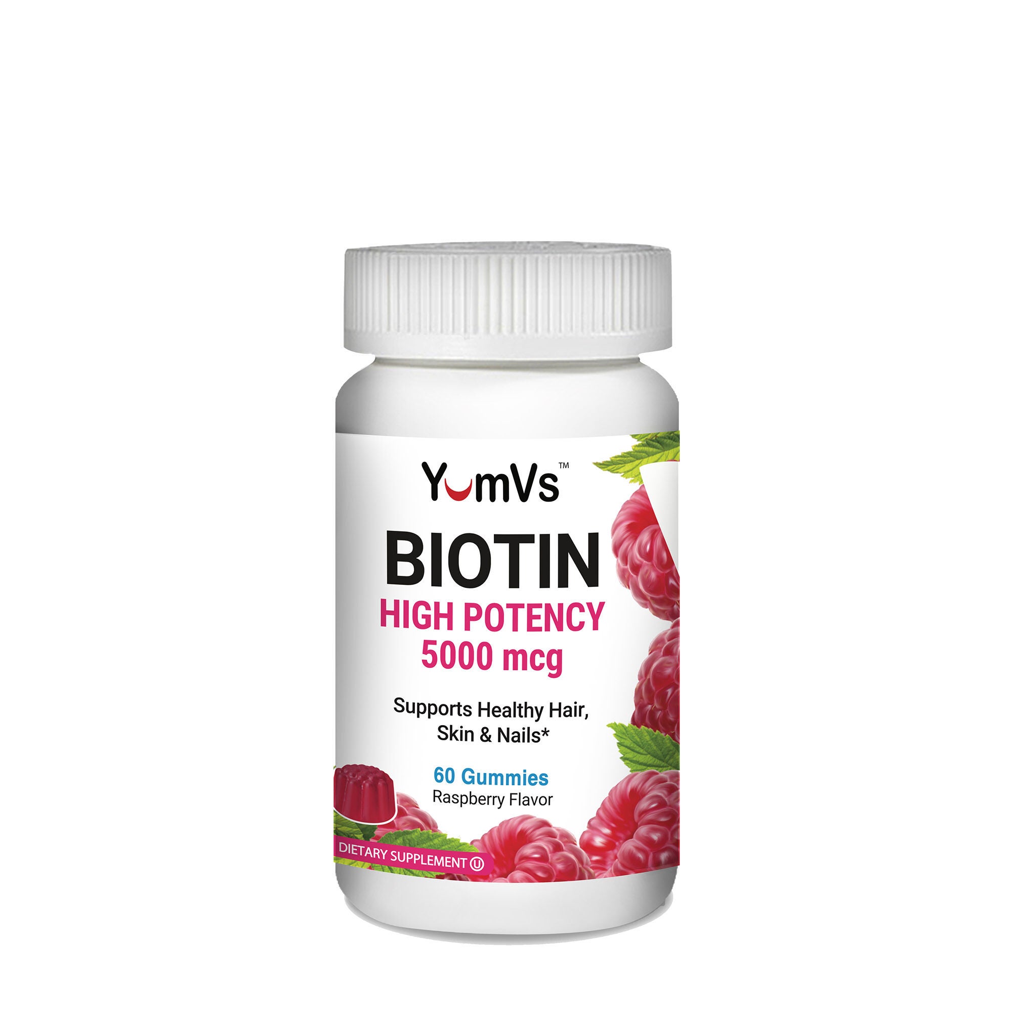 YumV's™ Biotin High Potency 5000mg - Raspberry - 60 Gummies | GNC
