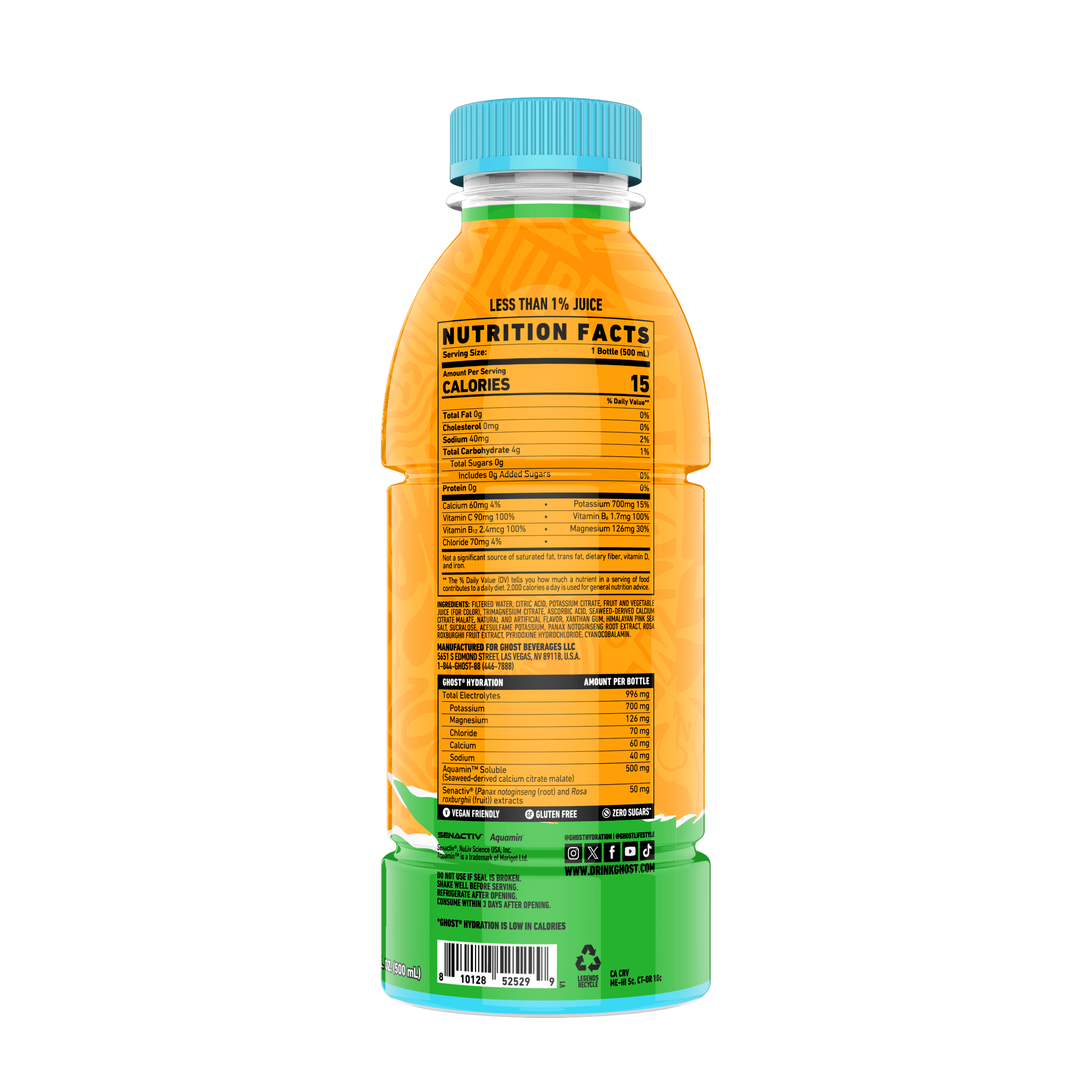 GHOST® - Hydration Drink - Orange Squeeze - 12 Bottles | GNC
