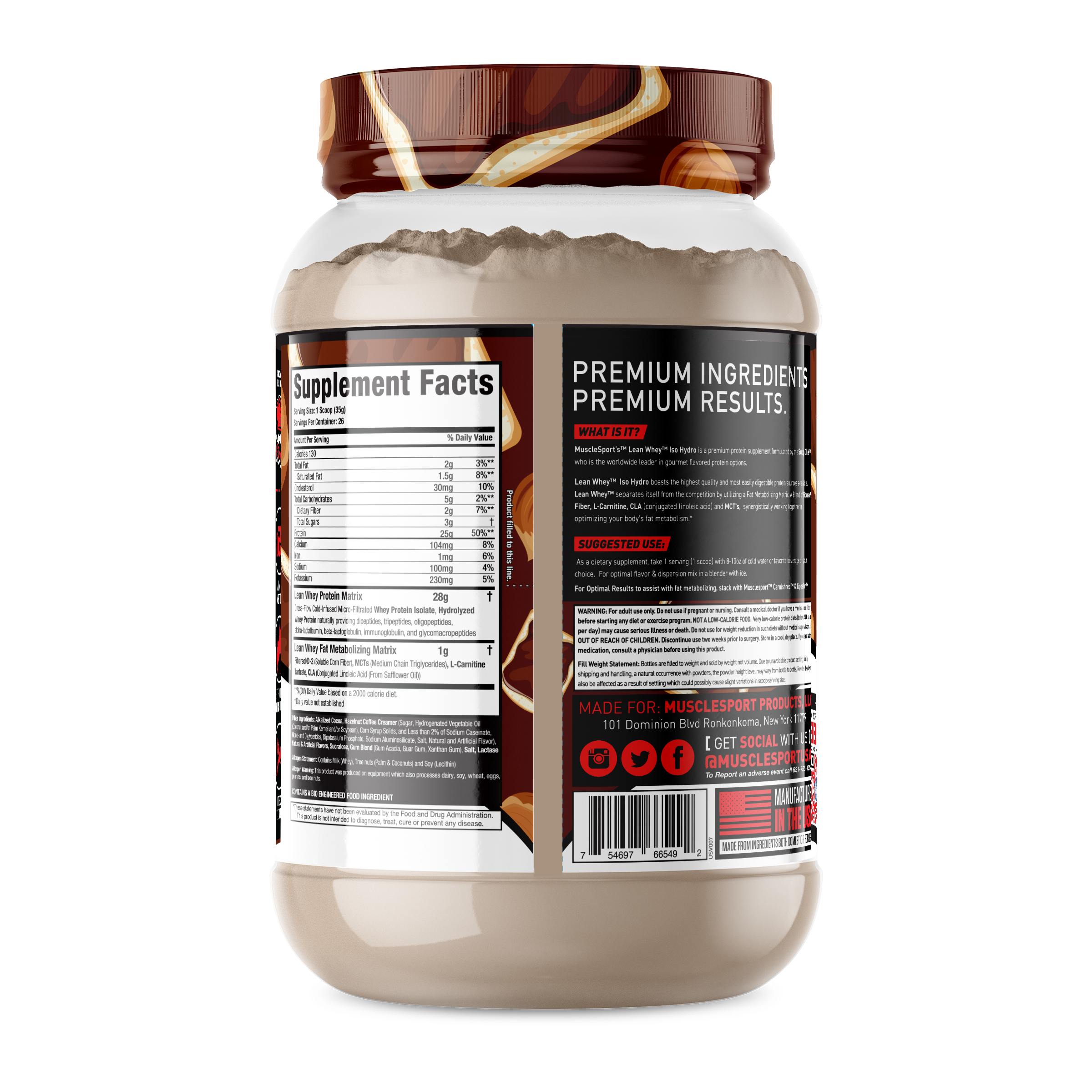 MuscleSport - Lean Whey Iso-Hydro Protein - Protella (26 Servings) | GNC