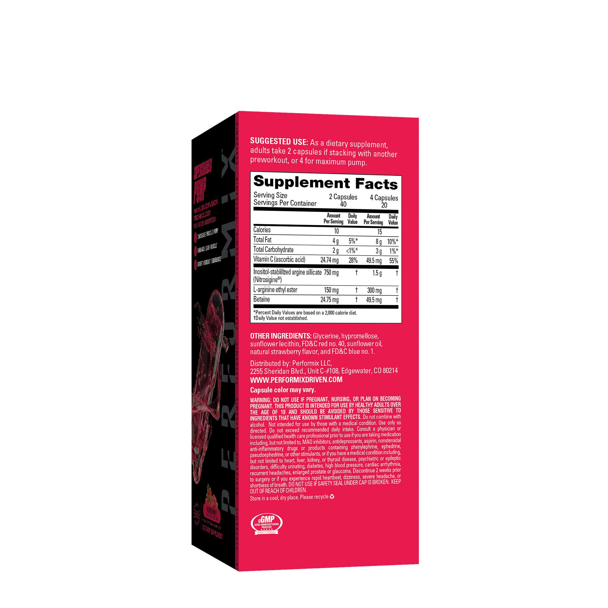 Performix - Supercharged Pumped - Redberry - 80 Capsules | GNC