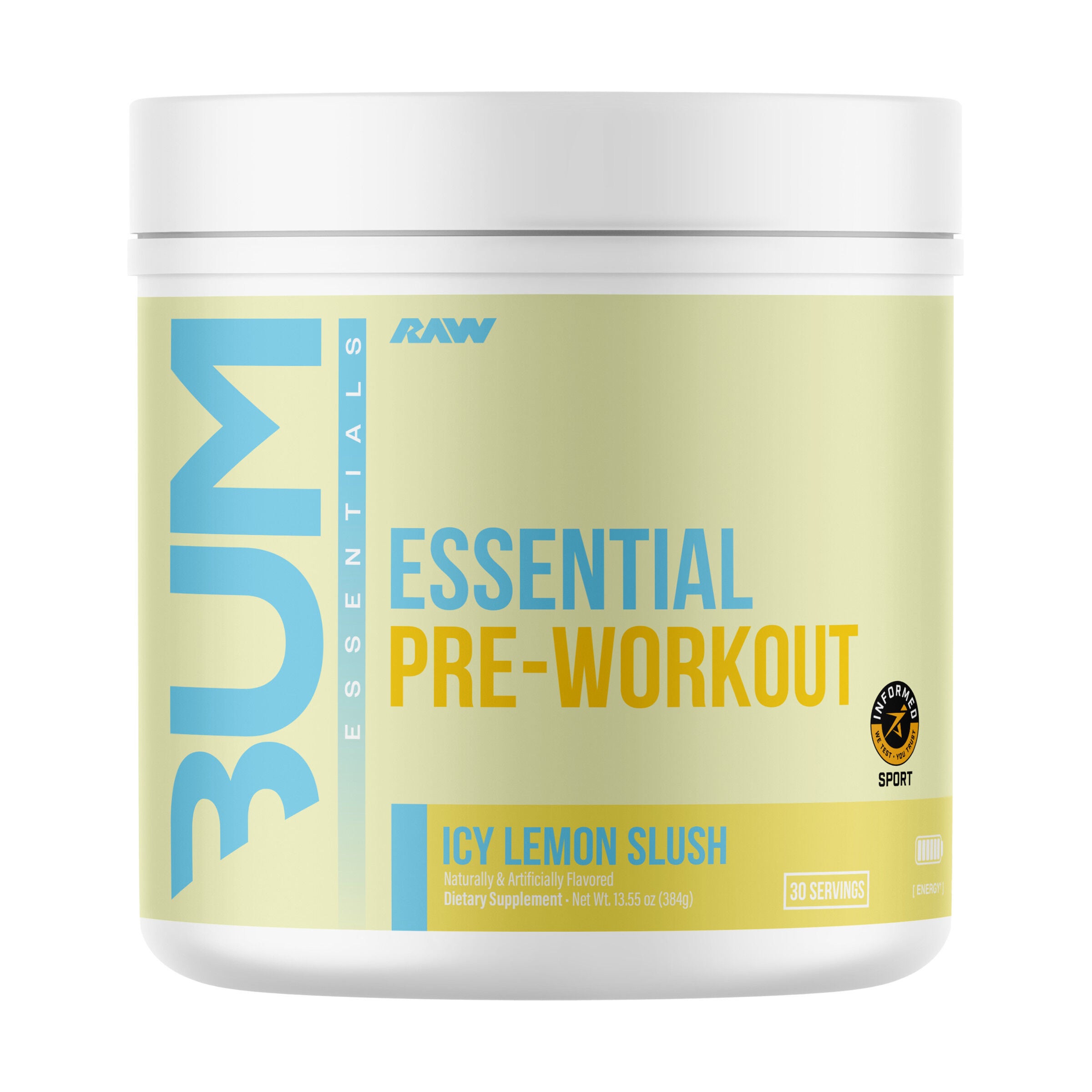Raw Nutrition - Essential Pre-Workout - Icy Lemon Slush (30 Servings) | GNC