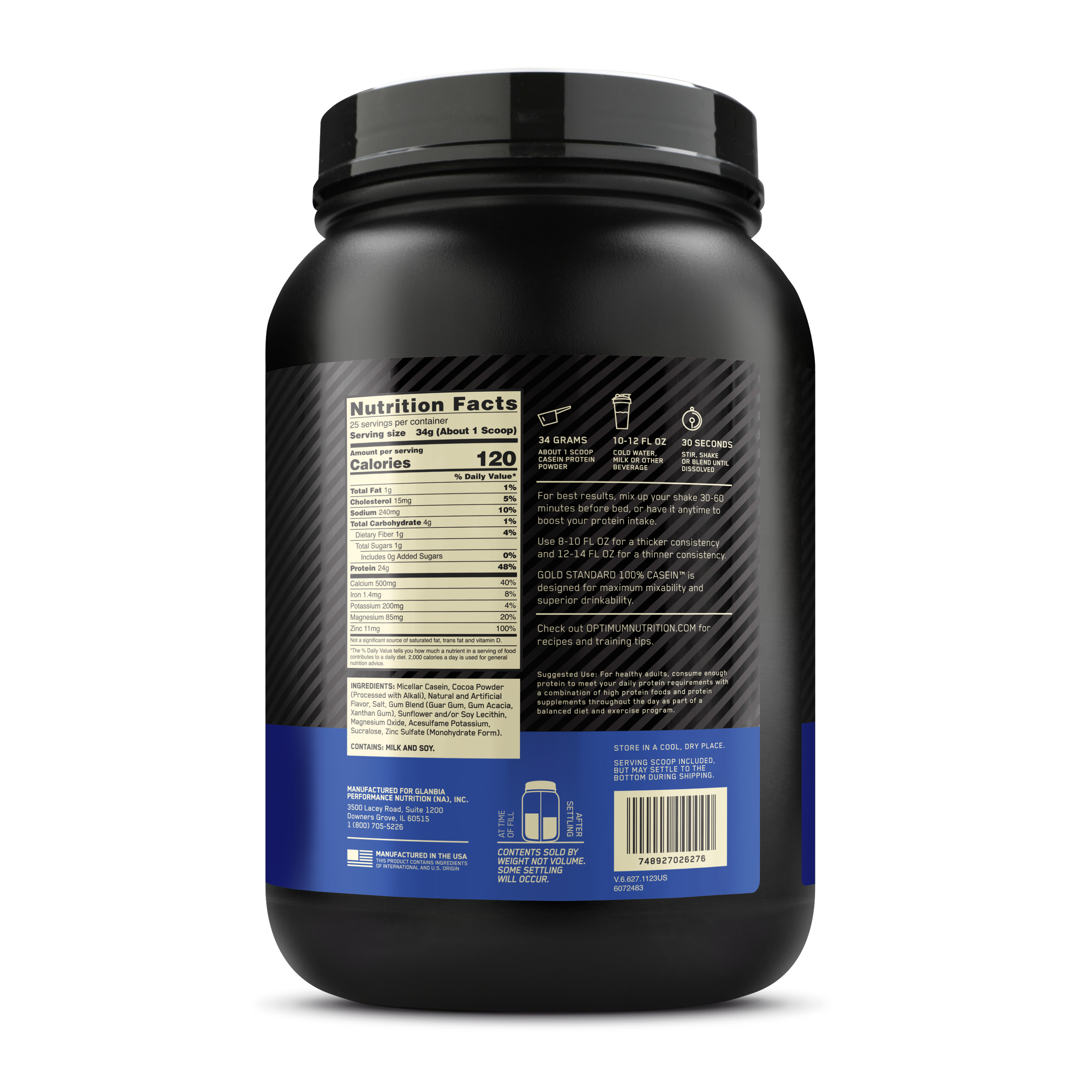 Optimum Nutrition - Gold Standard 100% Casein - Chocolate Peanut Butter ...