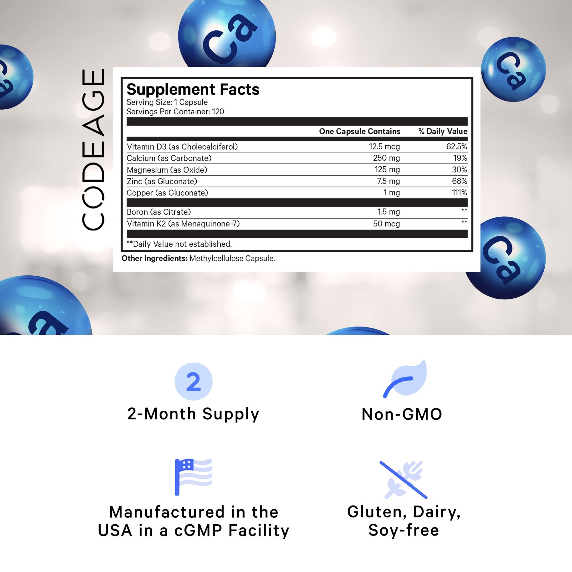 Codeage - Calcium Pro+ - 120 Capsules | GNC