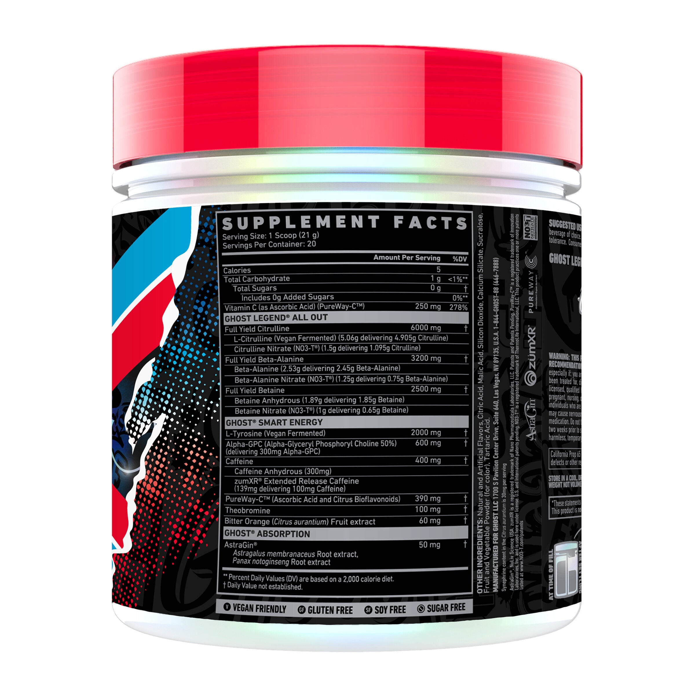 GHOST® - LEGEND® ALL OUT V2 Pre-Workout - 'Merica Pop (20 Servings) | GNC