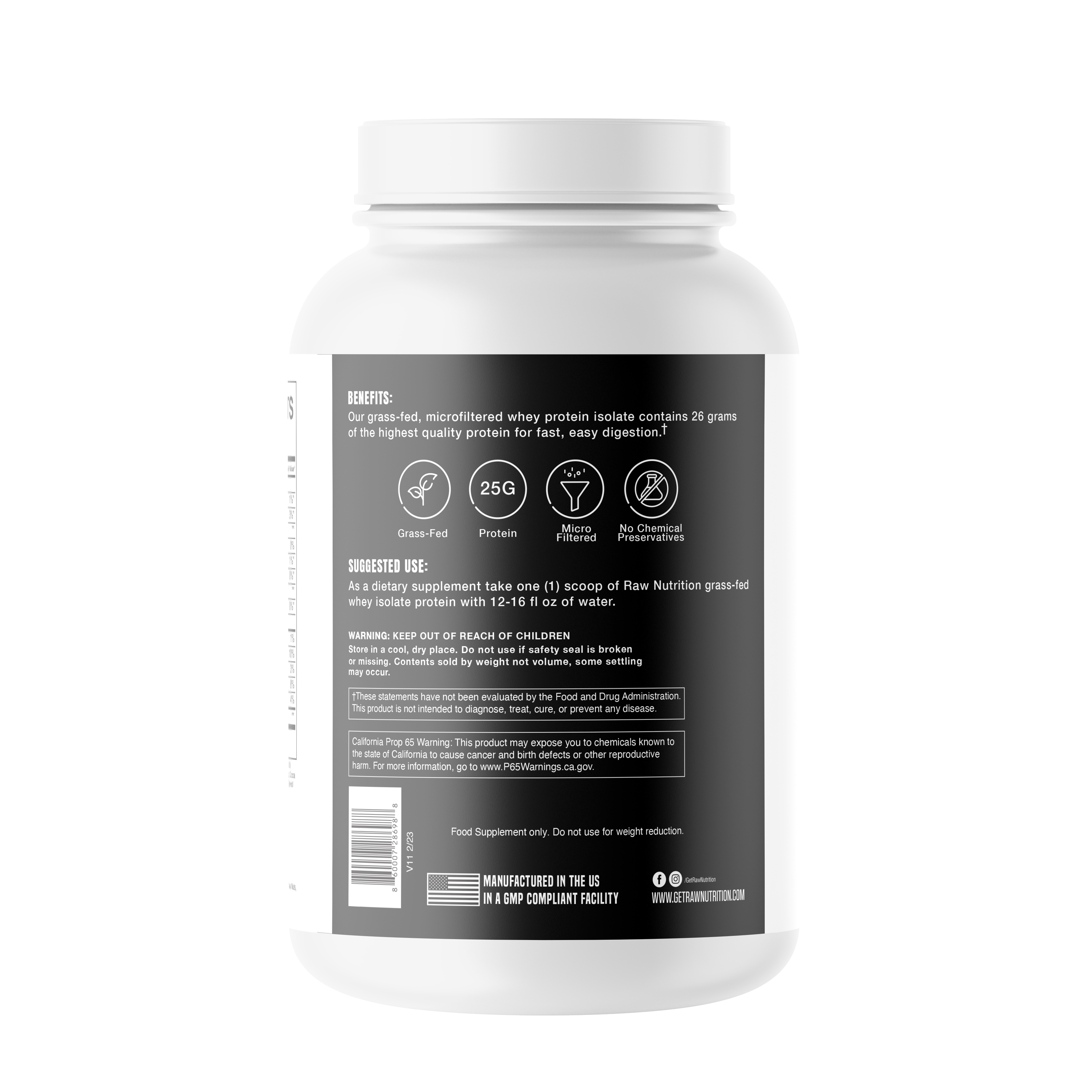 Raw Nutrition - Grass Fed Whey Isolate Protein | GNC