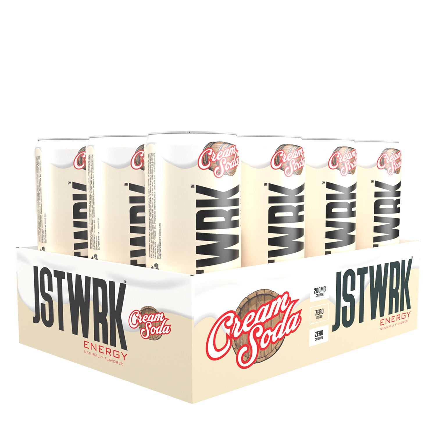 Jst Wrk - Energy Drink - Cream Soda - 12 fl oz (12 Cans) | GNC