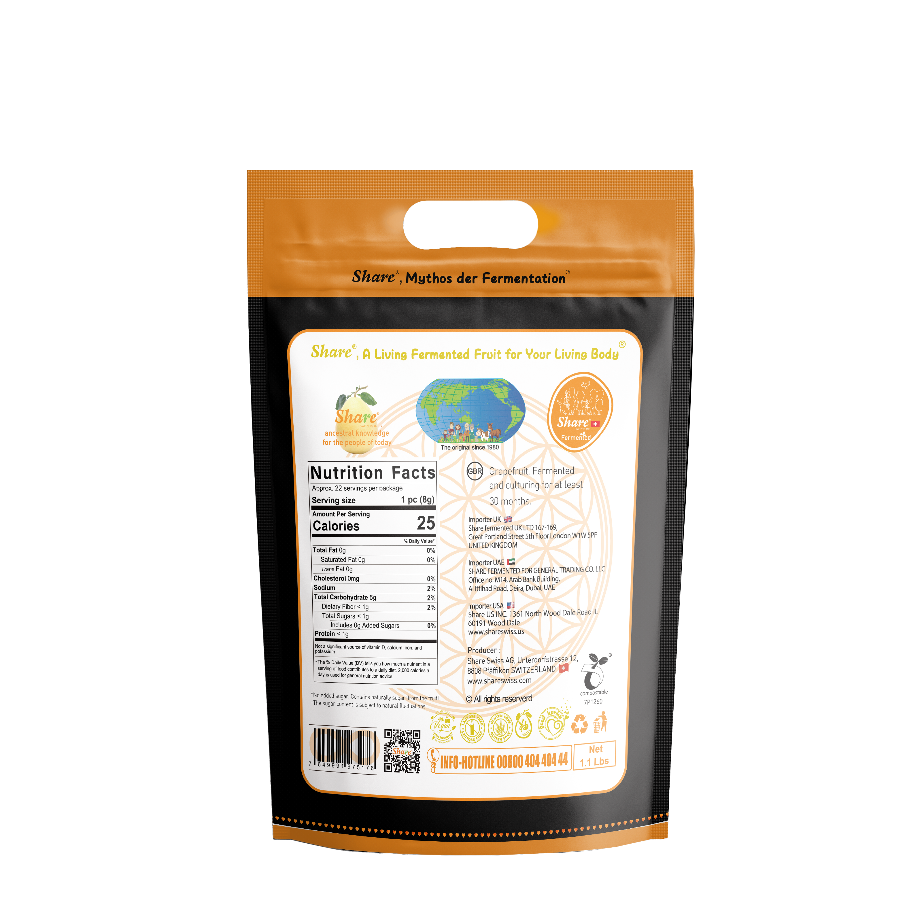 Share - Fermented Pomelo (22 Pieces) | GNC