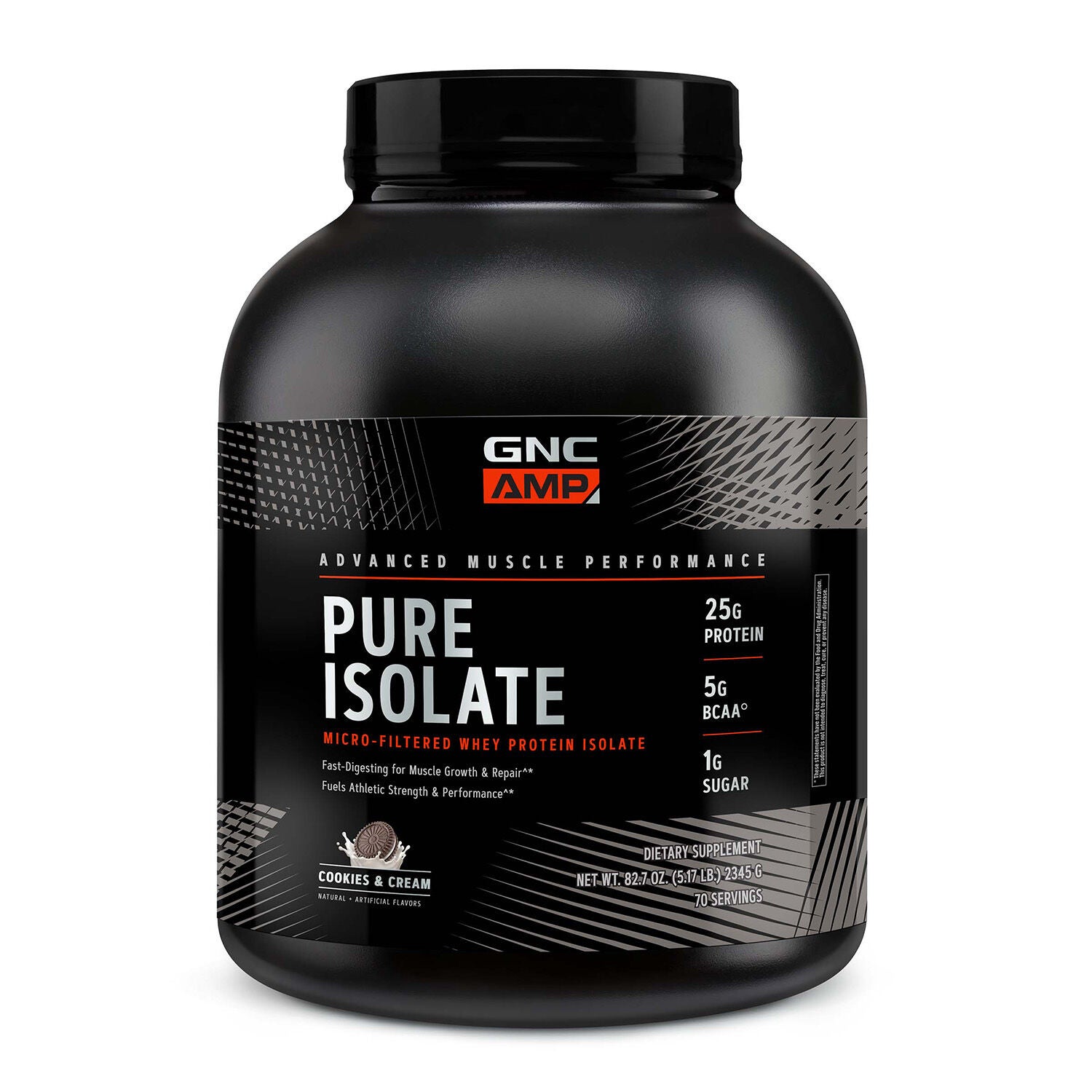 GNC AMP Pure Isolate Whey Protein - Cookies & Cream | GNC