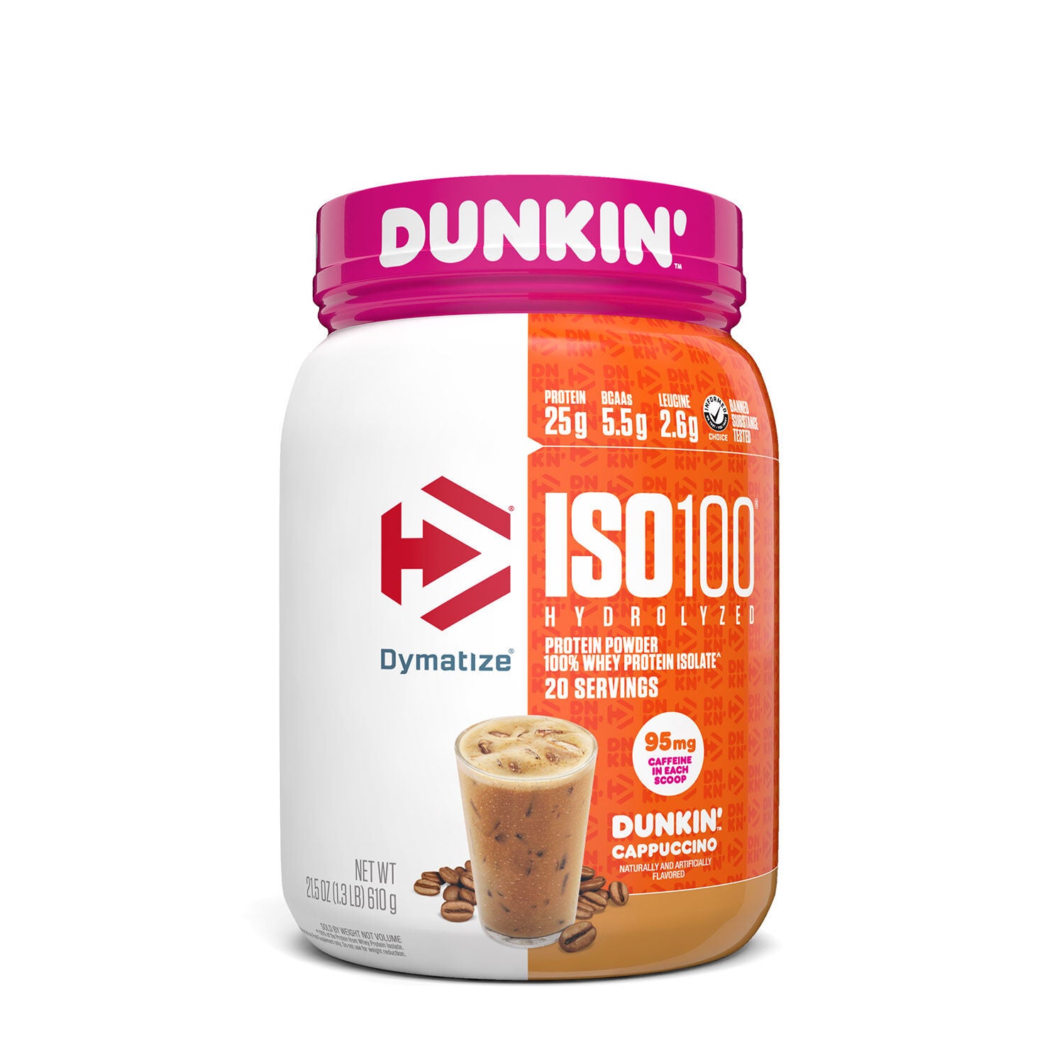 Dymatize ISO 100 Hydrolyzed Protein Powder Dunkin Cappuccino | GNC