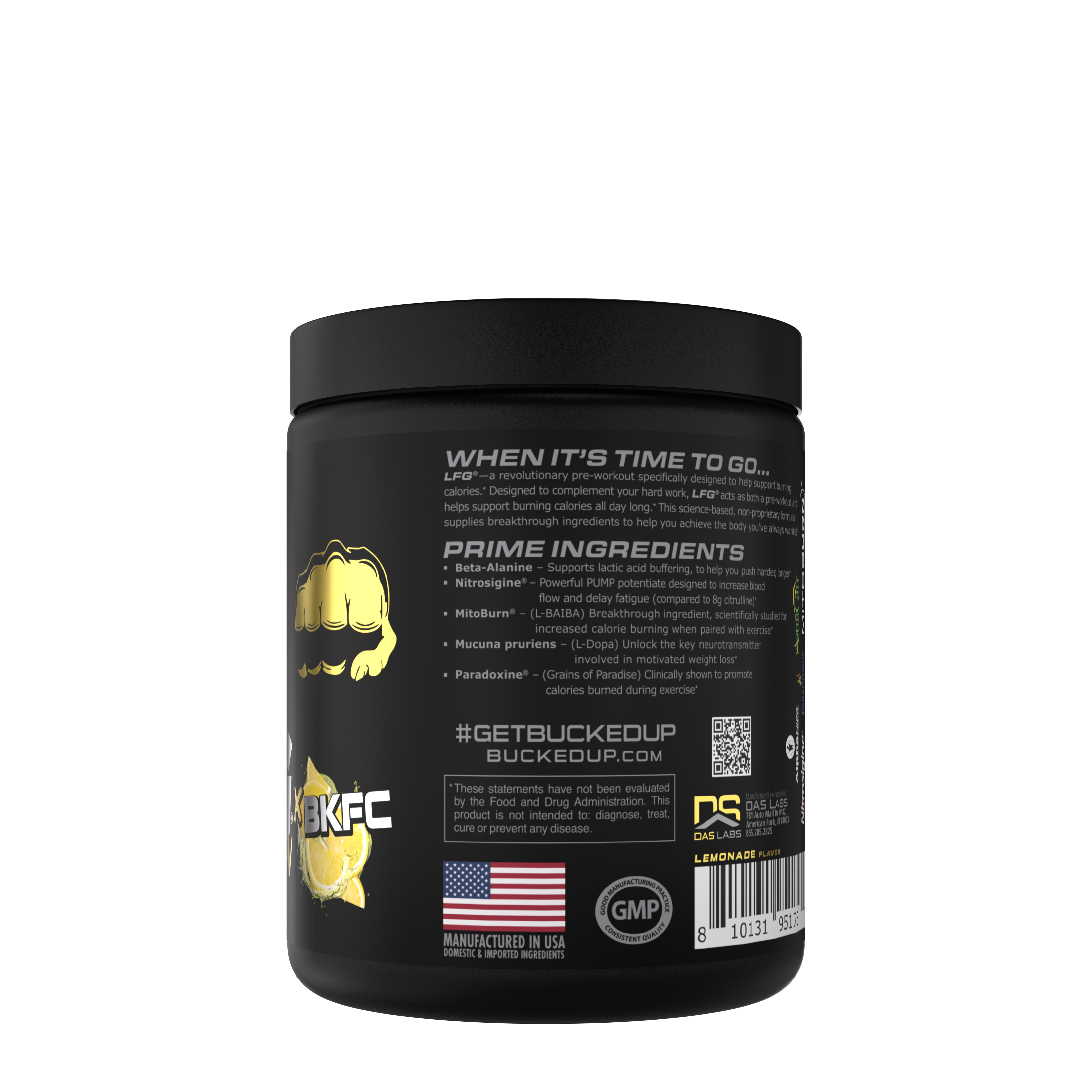 Bucked Up® - BKFC LFG Burn Pre-Workout - Bare Knuckle Punch (30 Servings) | GNC