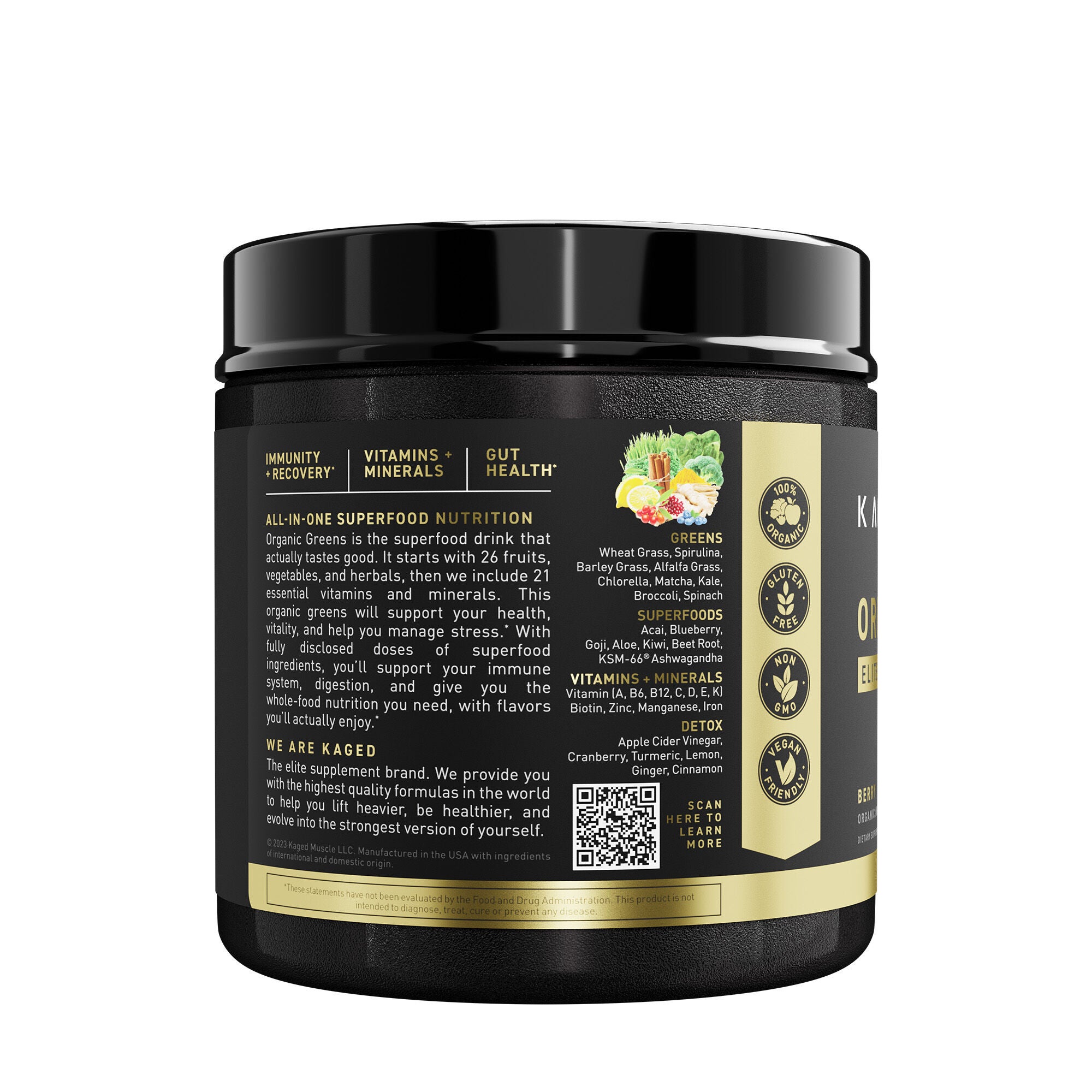 KAGED® - Organic Greens Elite Series - Berry - 30 Servings | GNC