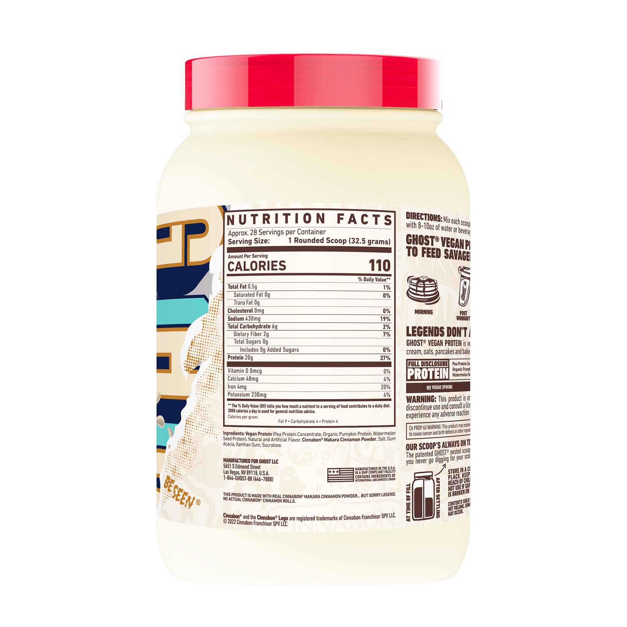 GHOST® Vegan Protein - Cinnabon® - 28 Servings | GNC