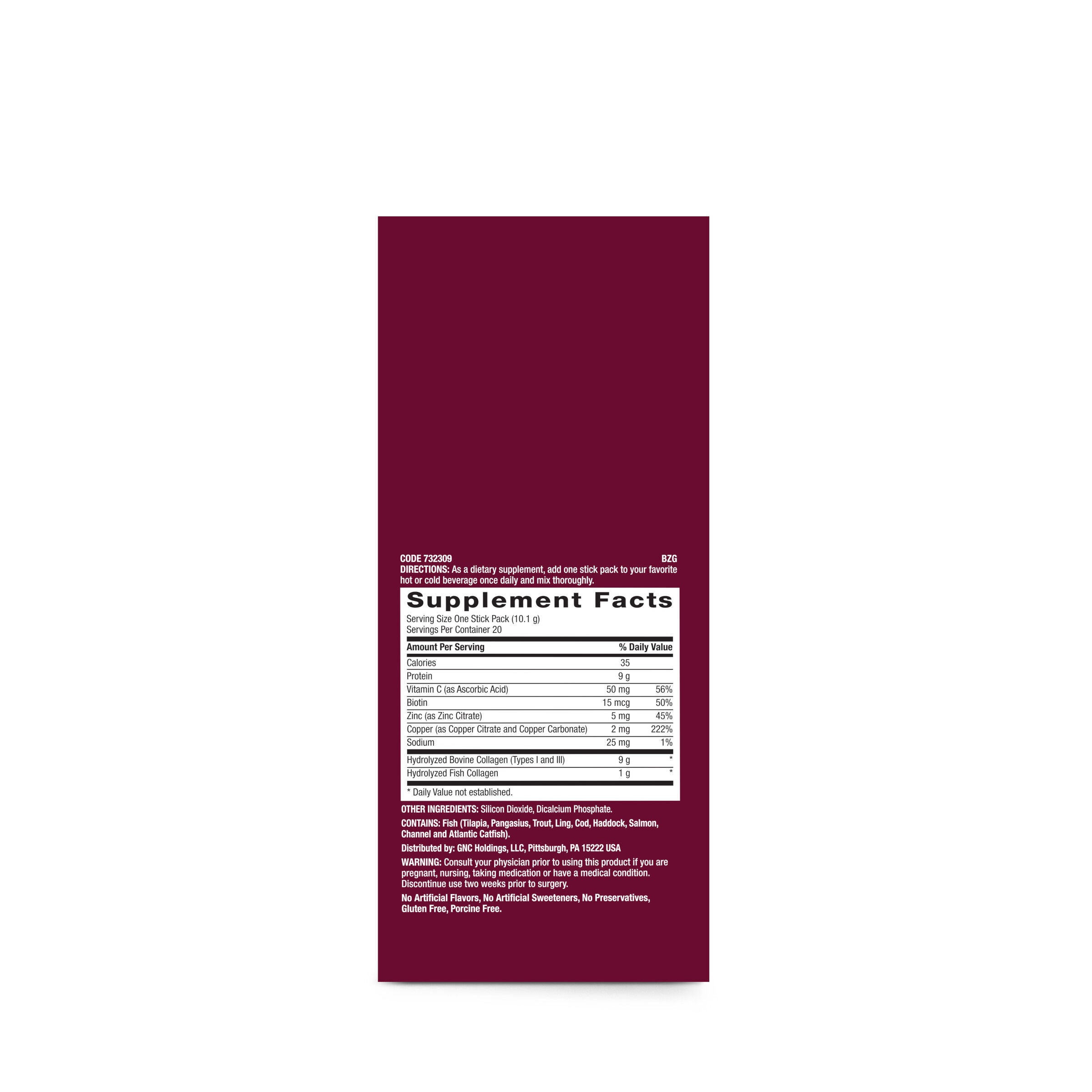 GNC - Premier Collagen Powder - Unflavored (20 Stick Packs) | GNC