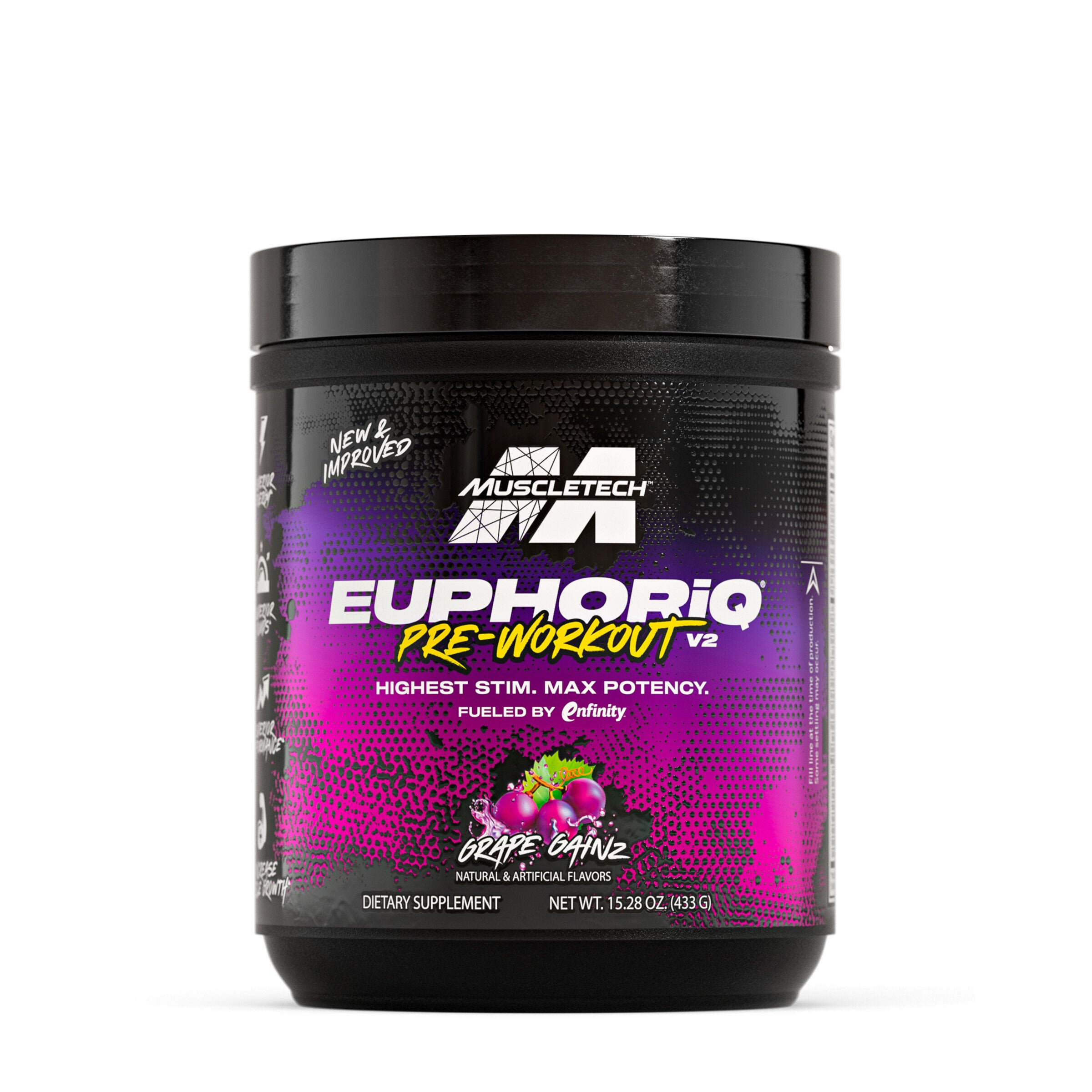 MuscleTech™ - EuphoriQ Pre-Workout V2 - Grape Gainz (20 Servings) | GNC
