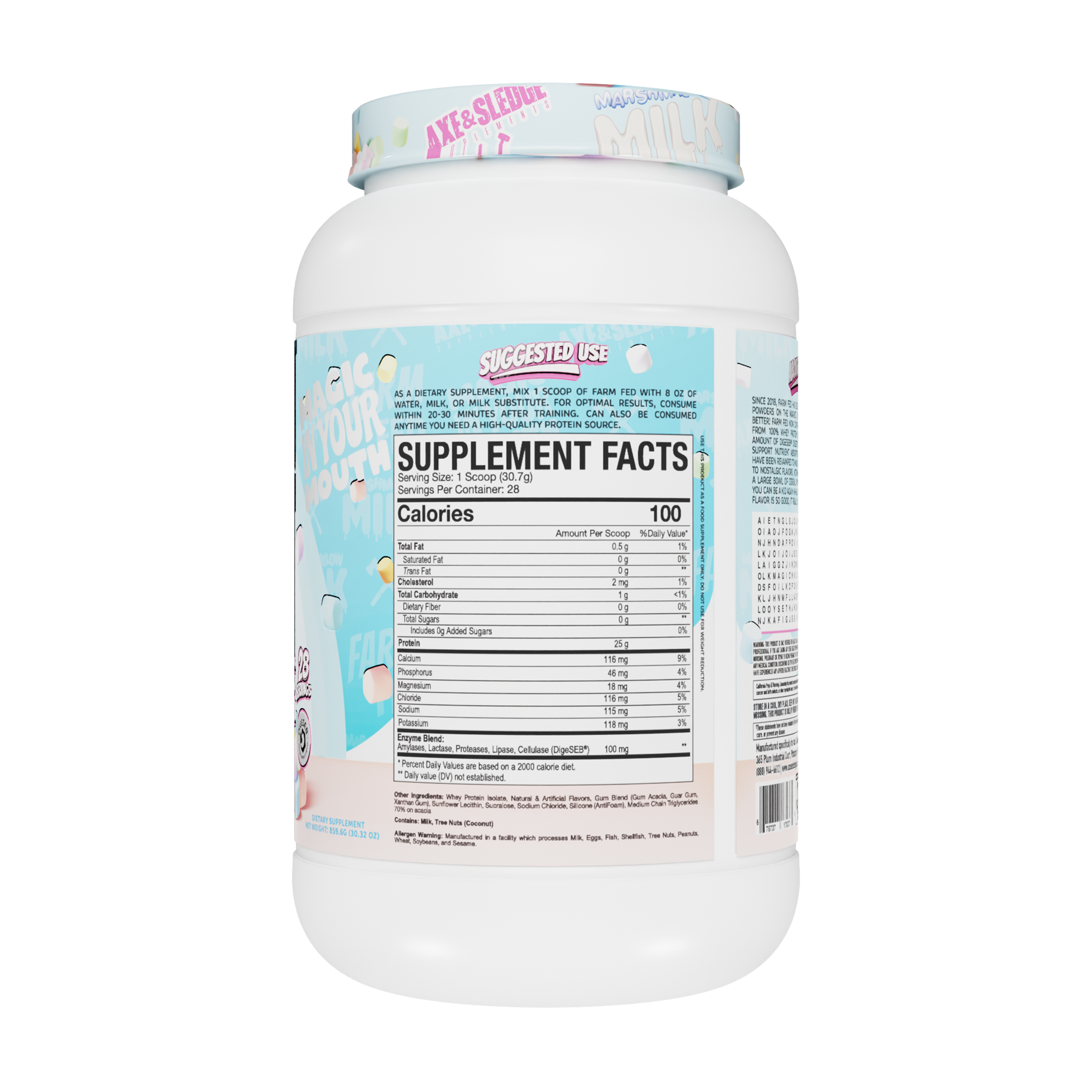 Axe & Sledge Supplements™ - Farm Fed Protein - Marshmallow Milk (28 ...
