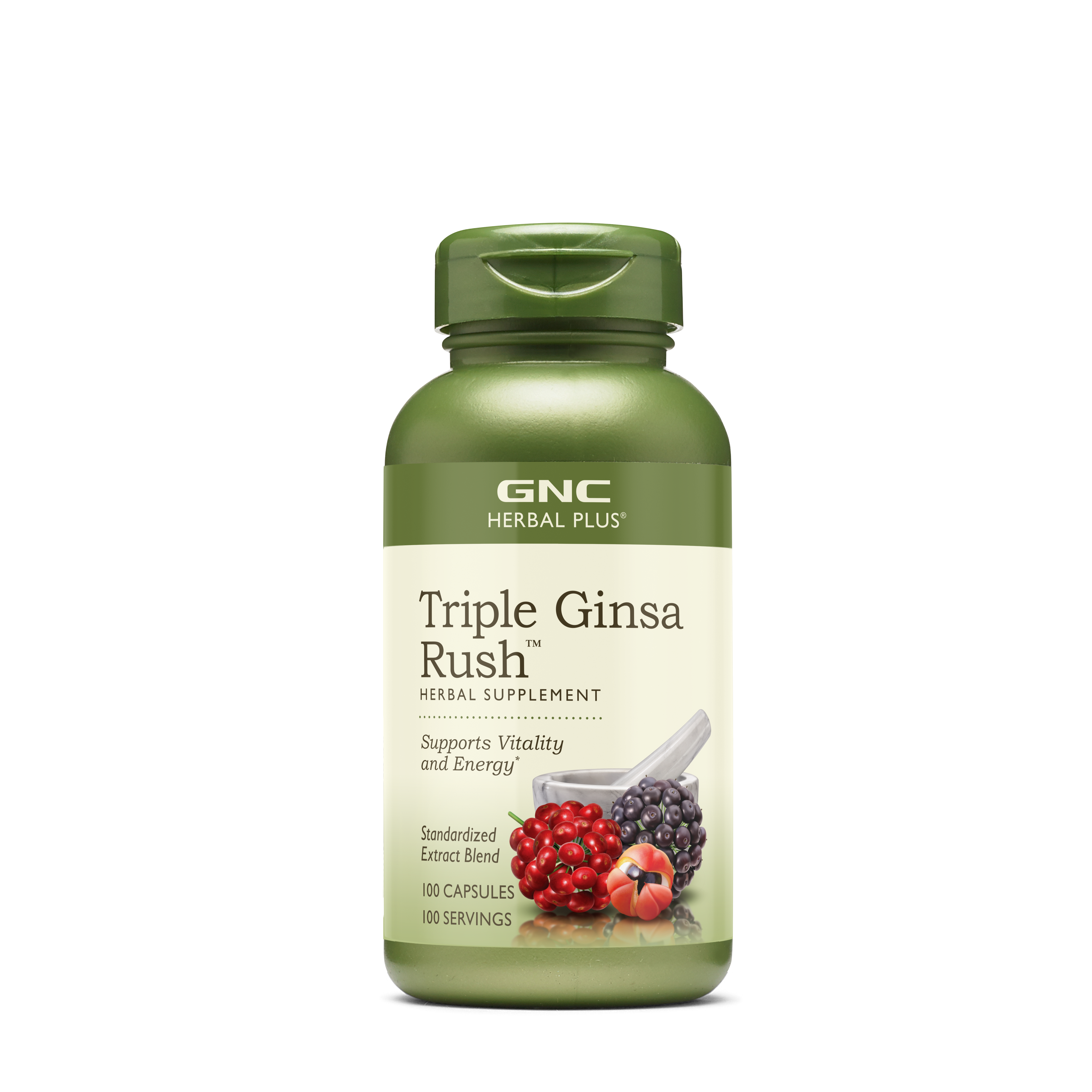 GNC Herbal Plus Triple Ginsa Rush - 100 Capsules (100 Servings ...