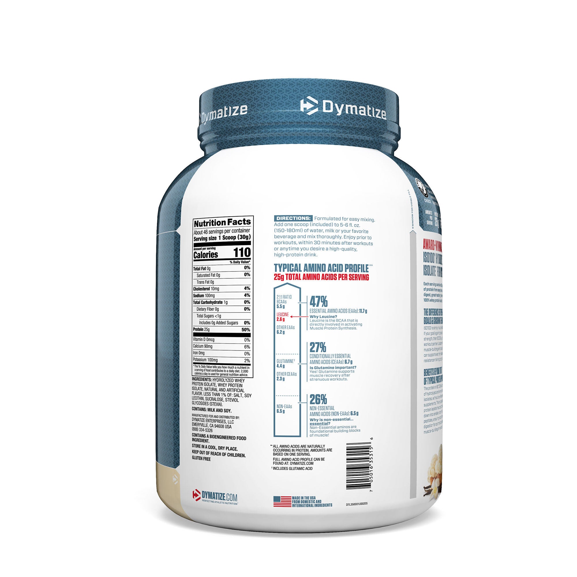 Dymatize® ISO100 Hydrolyzed Whey Protein - Gourmet Vanilla - 3lb | GNC