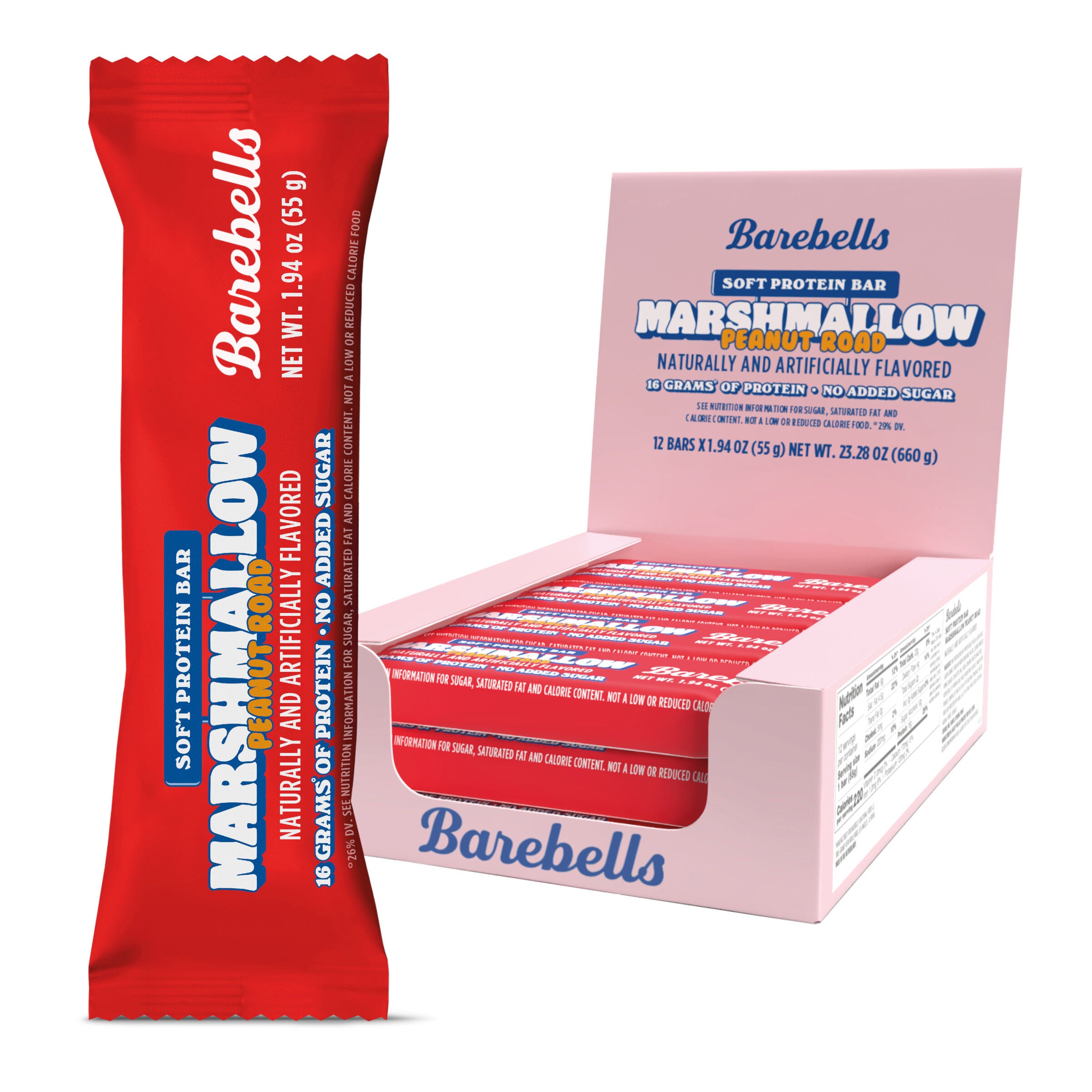 Barebells - Soft Protein Bar - Marshmallow Peanut Road (12 Bars) | GNC