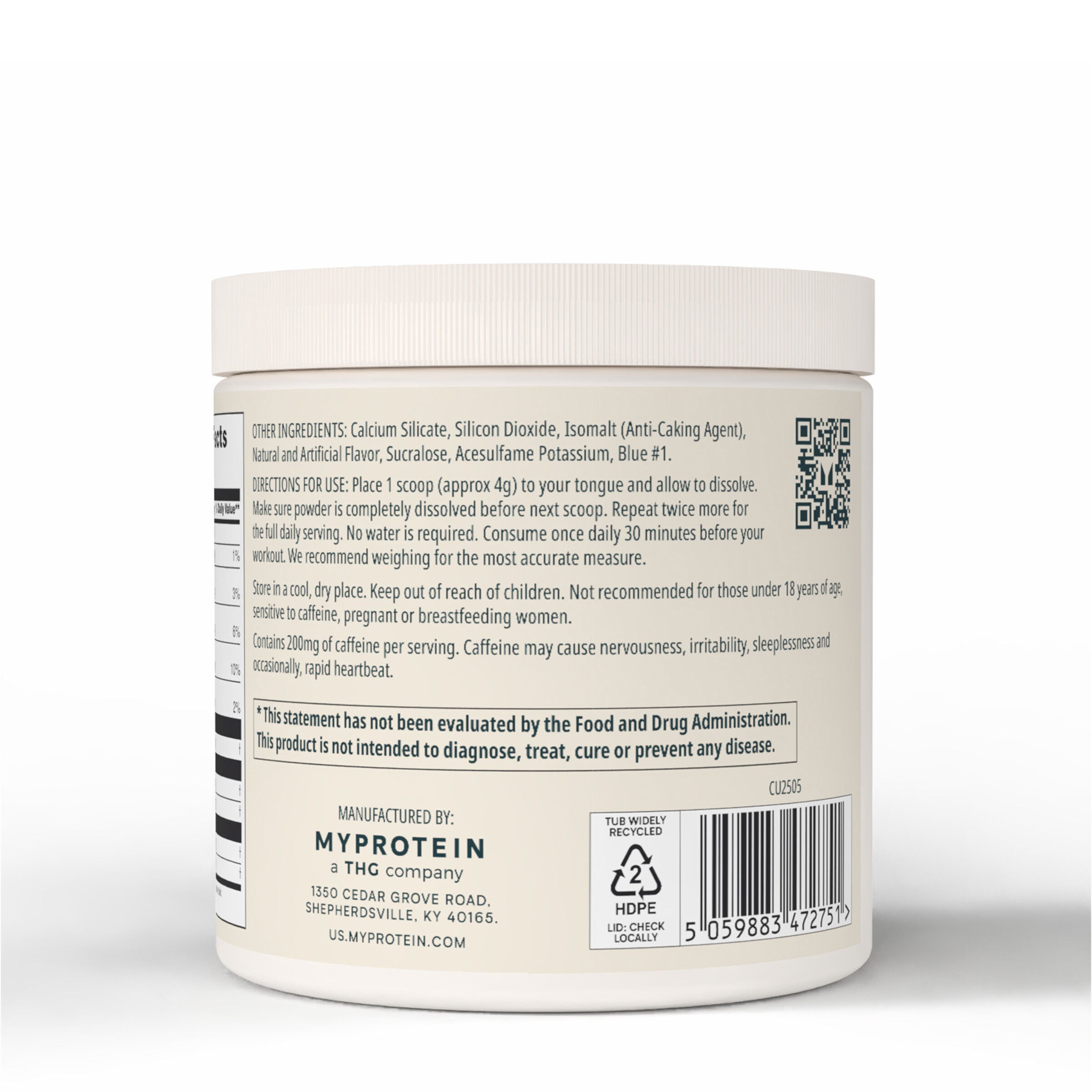 Myprotein - Origin Fast Melt Pre-Workout Powder - Blue Raspberry (18 ...