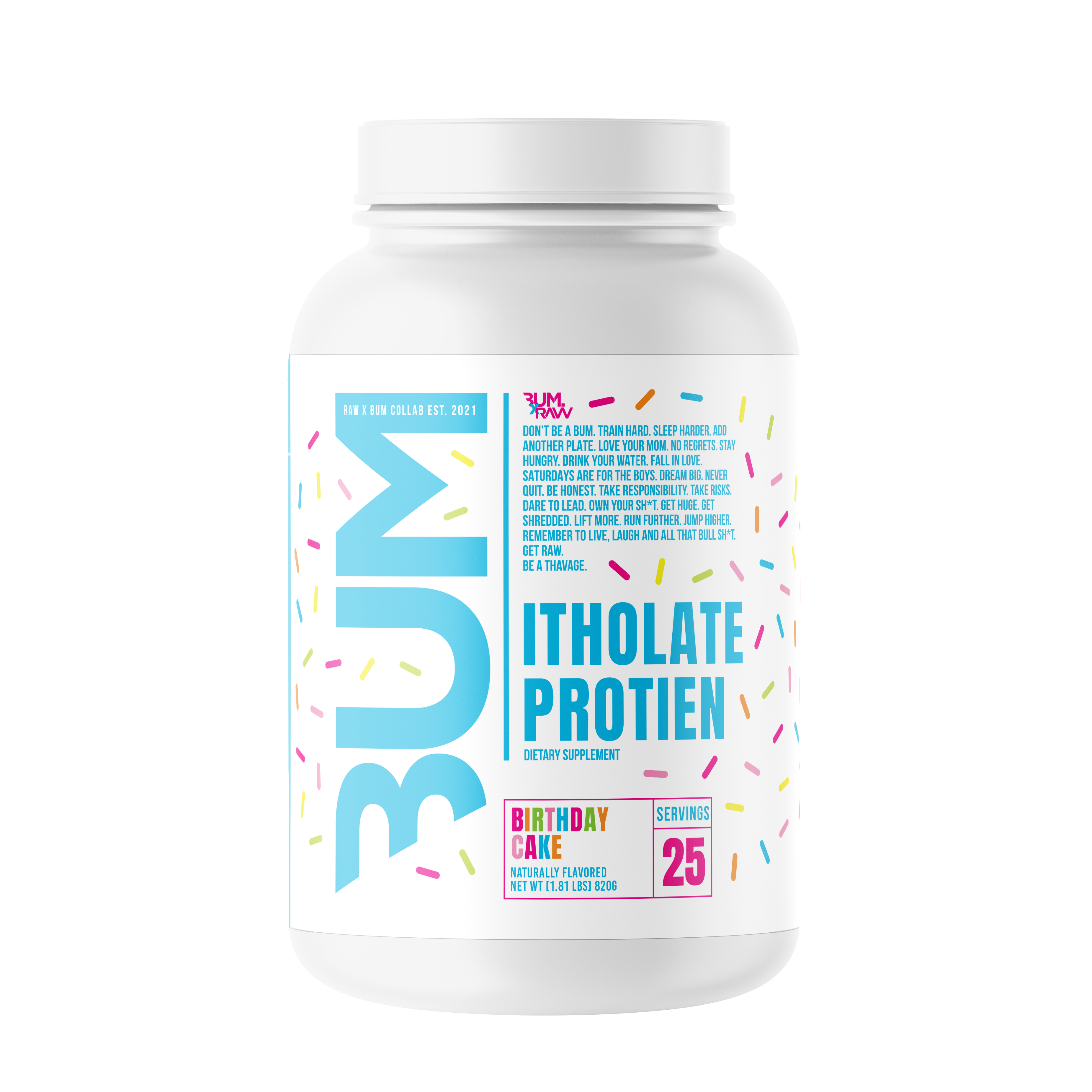 Raw Nutrition - Itholate Protein - Birthday Cake (25 Servings) | GNC