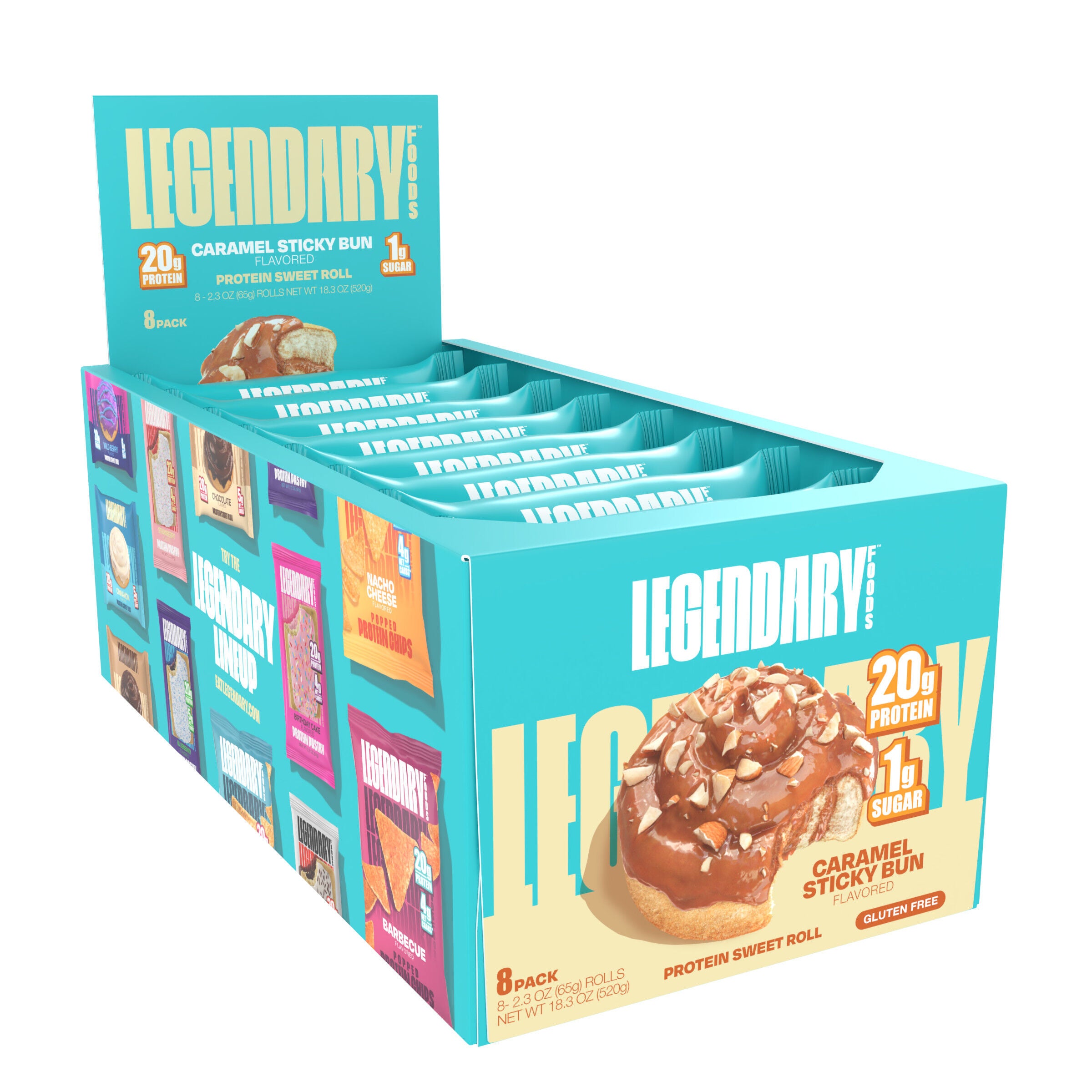 Legendary Foods™ - Protein Sweet Roll - Caramel Sticky Bun (8 Rolls) | GNC
