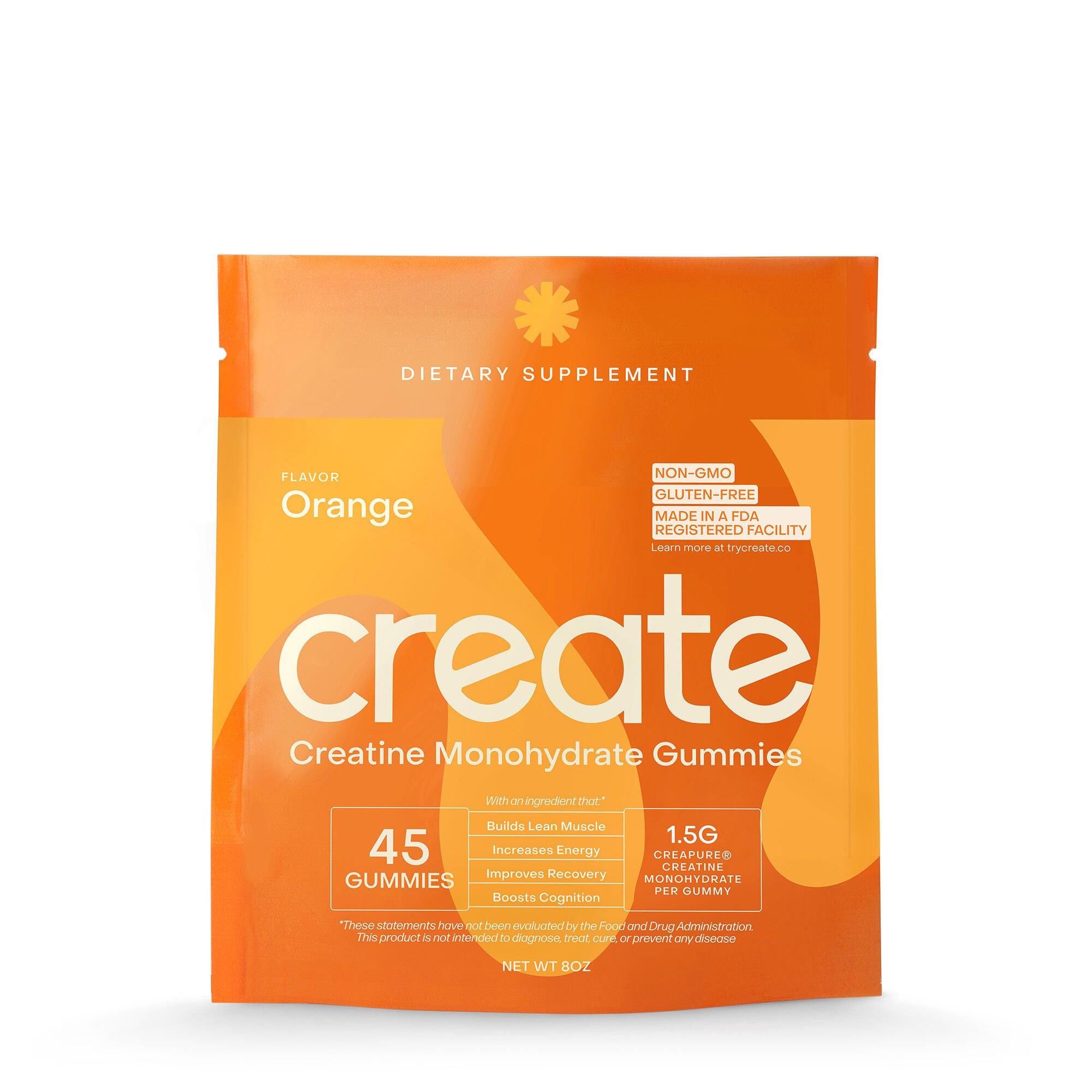 Create Wellness - Creatine Monohydrate Gummies - Orange - 45 Gummies ...