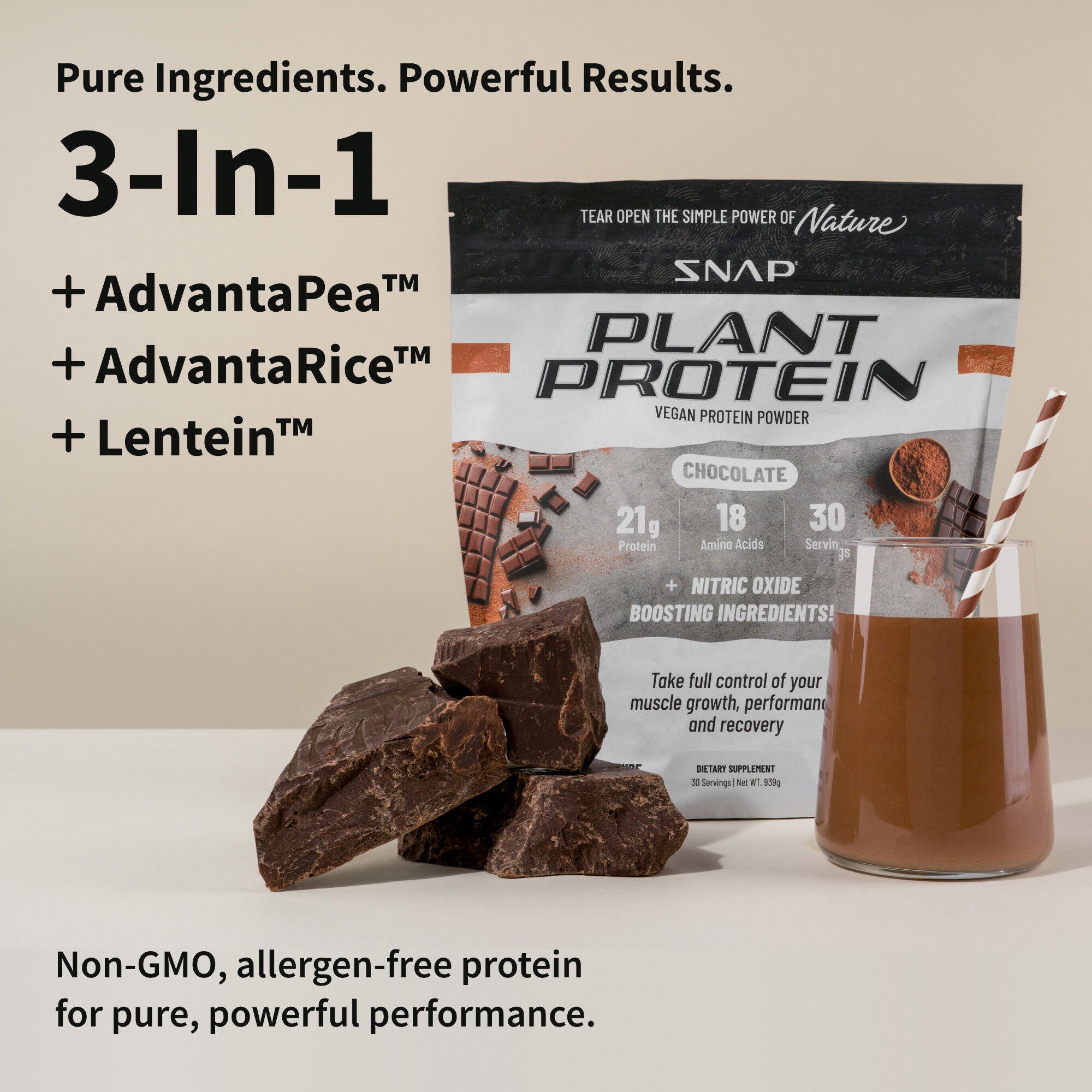SNAP Supplements Plant Based Vegan Protein Chocolate | GNC