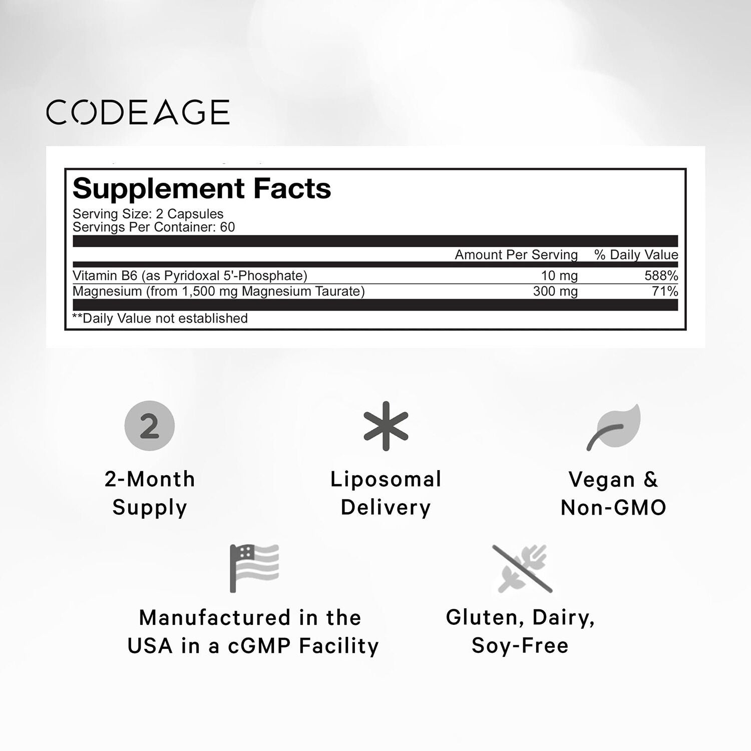 Codeage - Liposomal Magnesium Taurate - 120 Vegetable Capsules | GNC