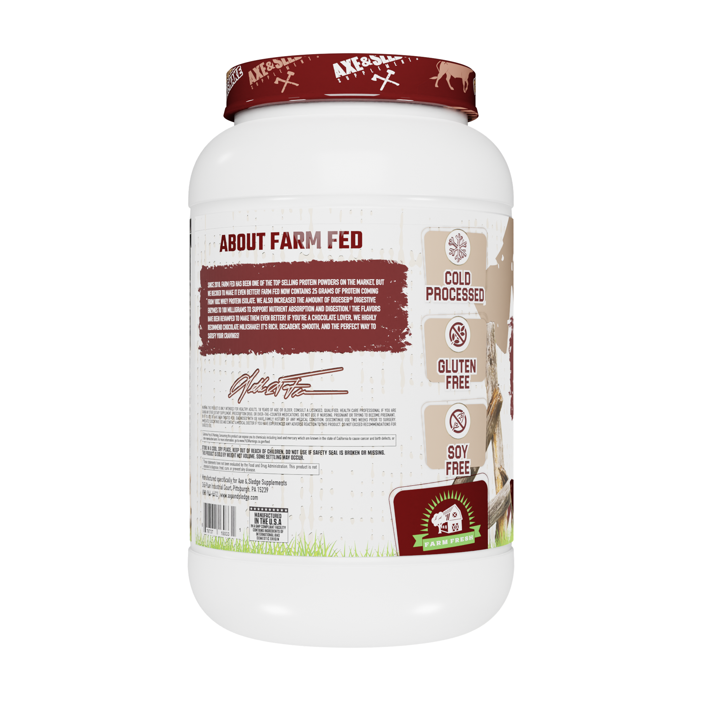 Axe & Sledge Supplements™ - Farm Fed Protein - Chocolate Milkshake (28 ...
