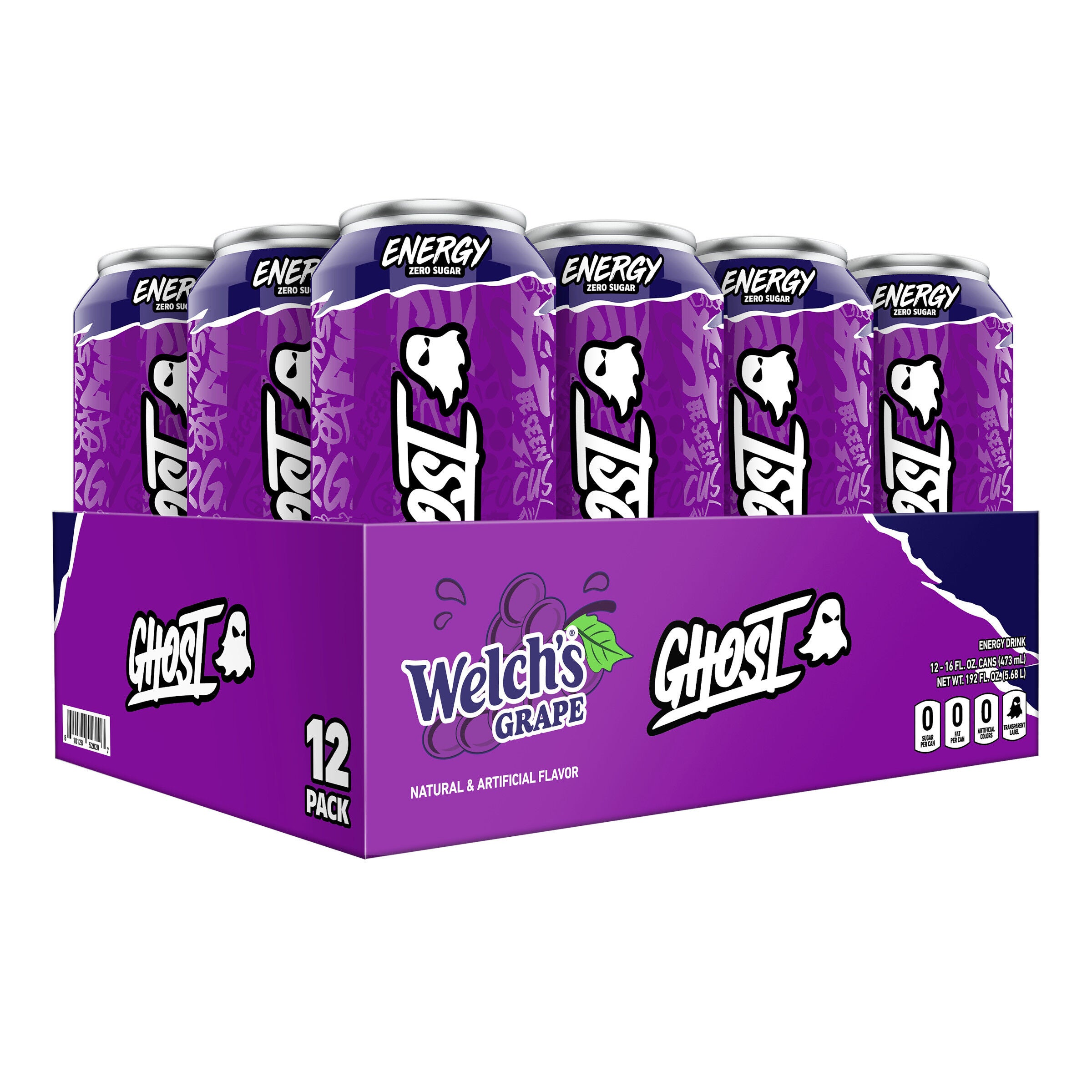 GHOST® - Energy Drink - Welch's Grape® - 16 fl oz. (12 Cans) | GNC