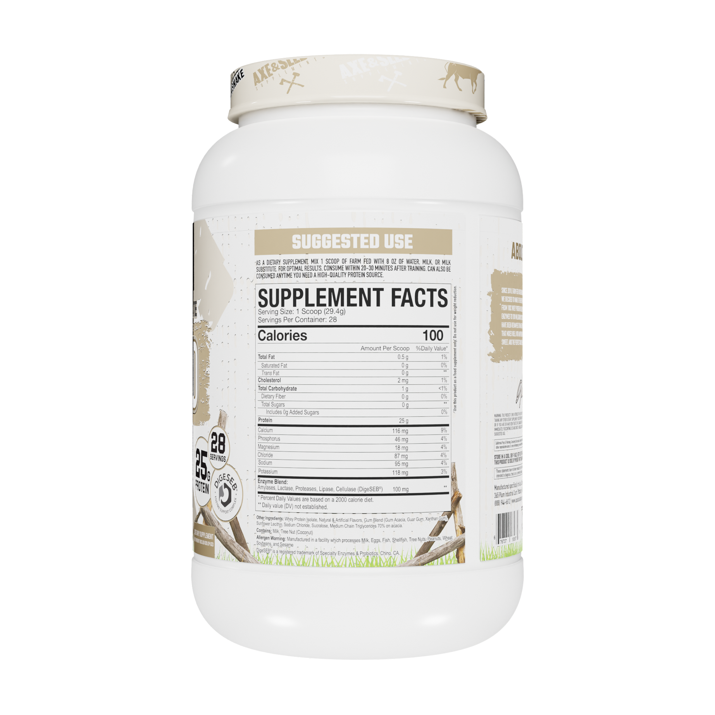 Axe & Sledge Supplements™ - Farm Fed Protein - Vanilla Milkshake (28 ...