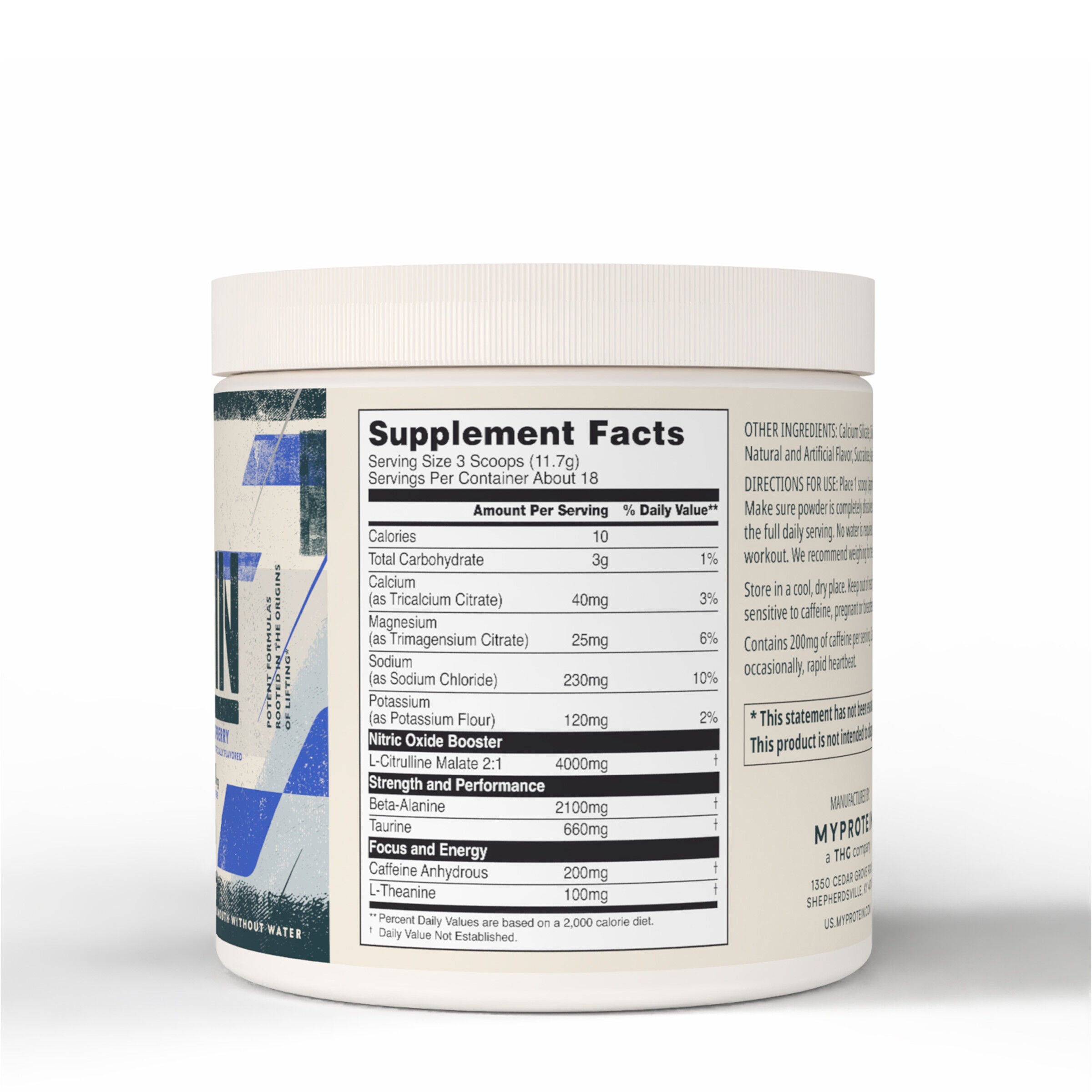 Myprotein - Origin Fast Melt Pre-Workout Powder - Blue Raspberry (18 ...